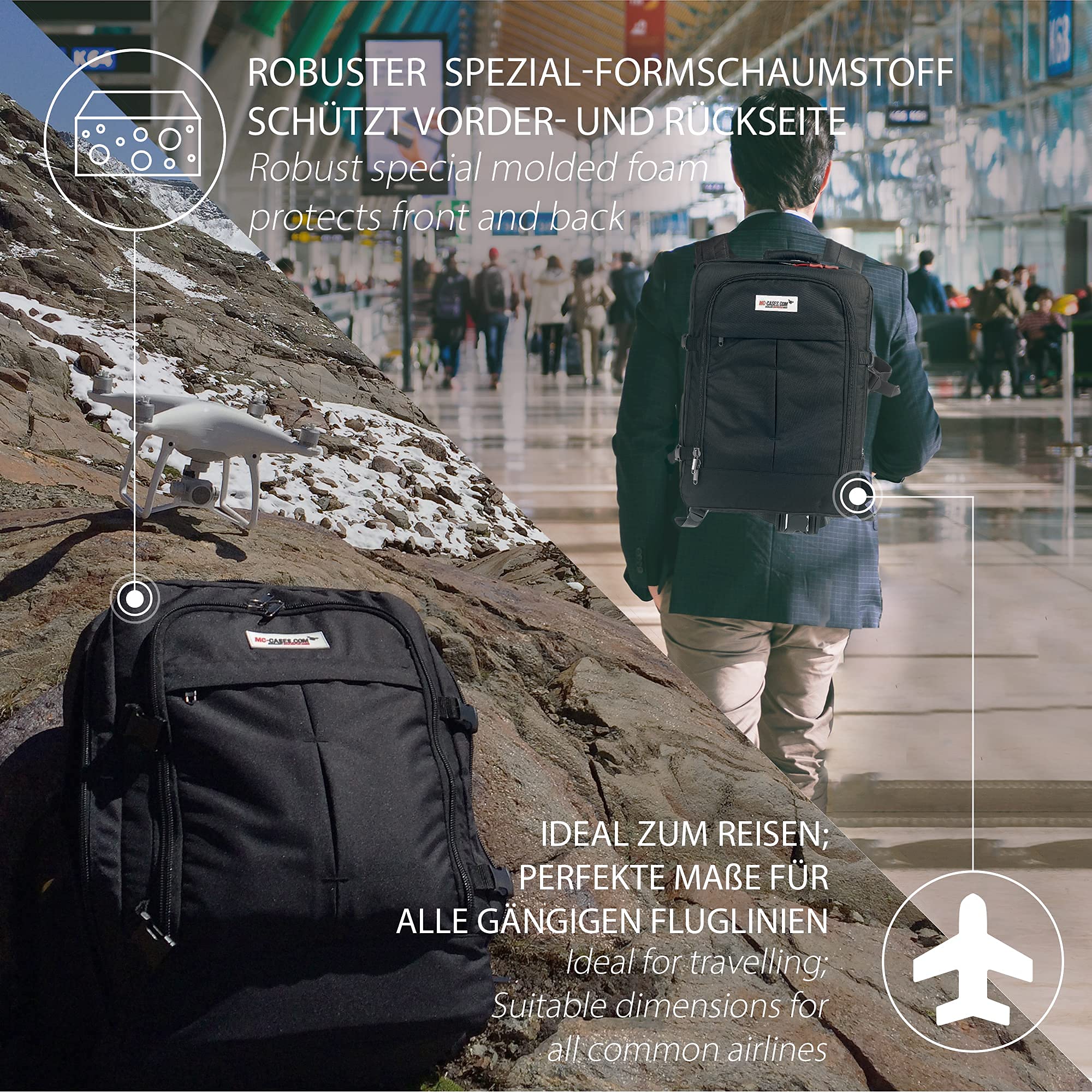 mc-cases Brandnew Backpack for DJI Mavic 3 - Extremely comfortable β lots of space - protected all around