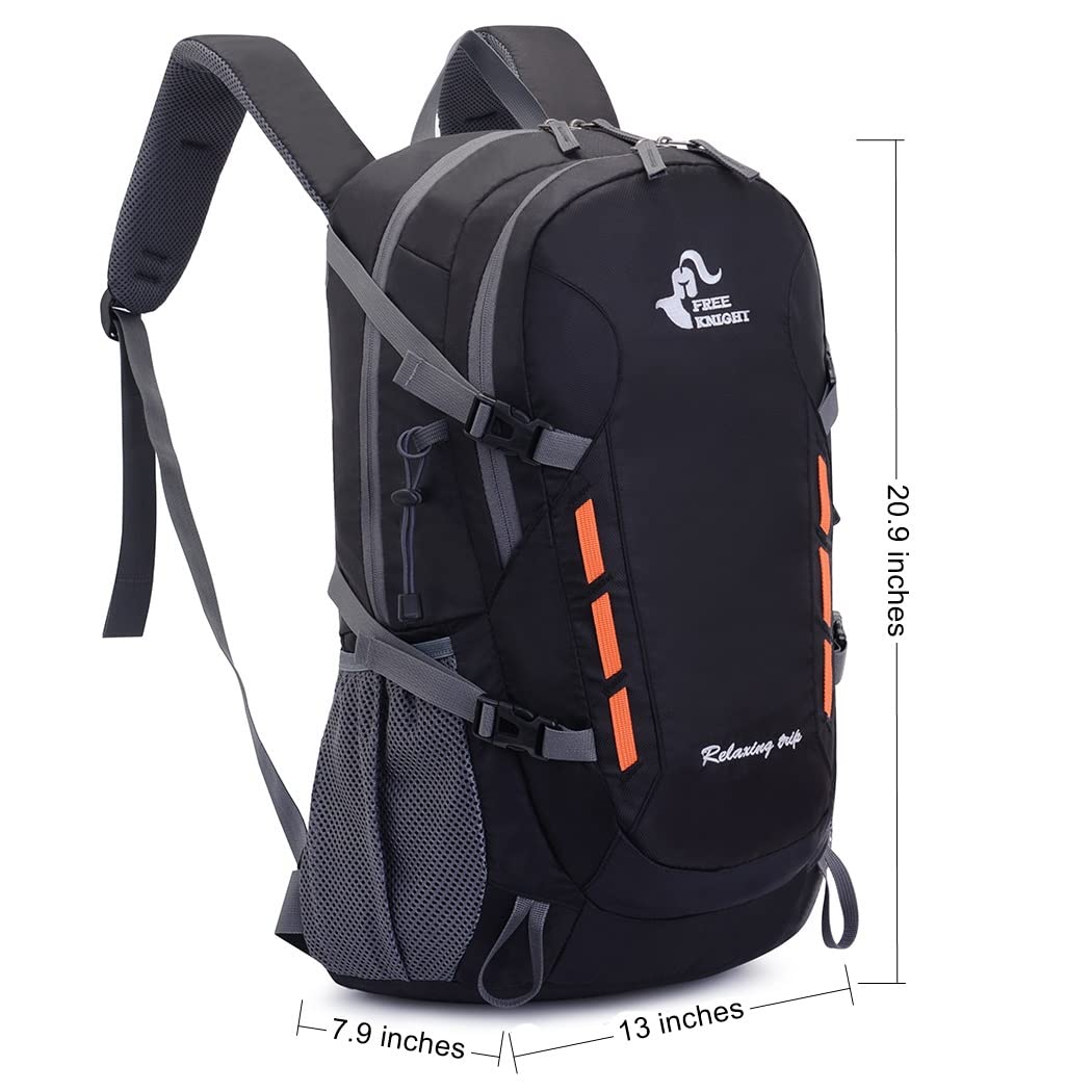 Bseash 40L Waterproof Hiking Camping Backpack,Outdoor Sport Lightweight Daypack Travel Bag for Mountaineering Skiing Climbing Cycling (Black)