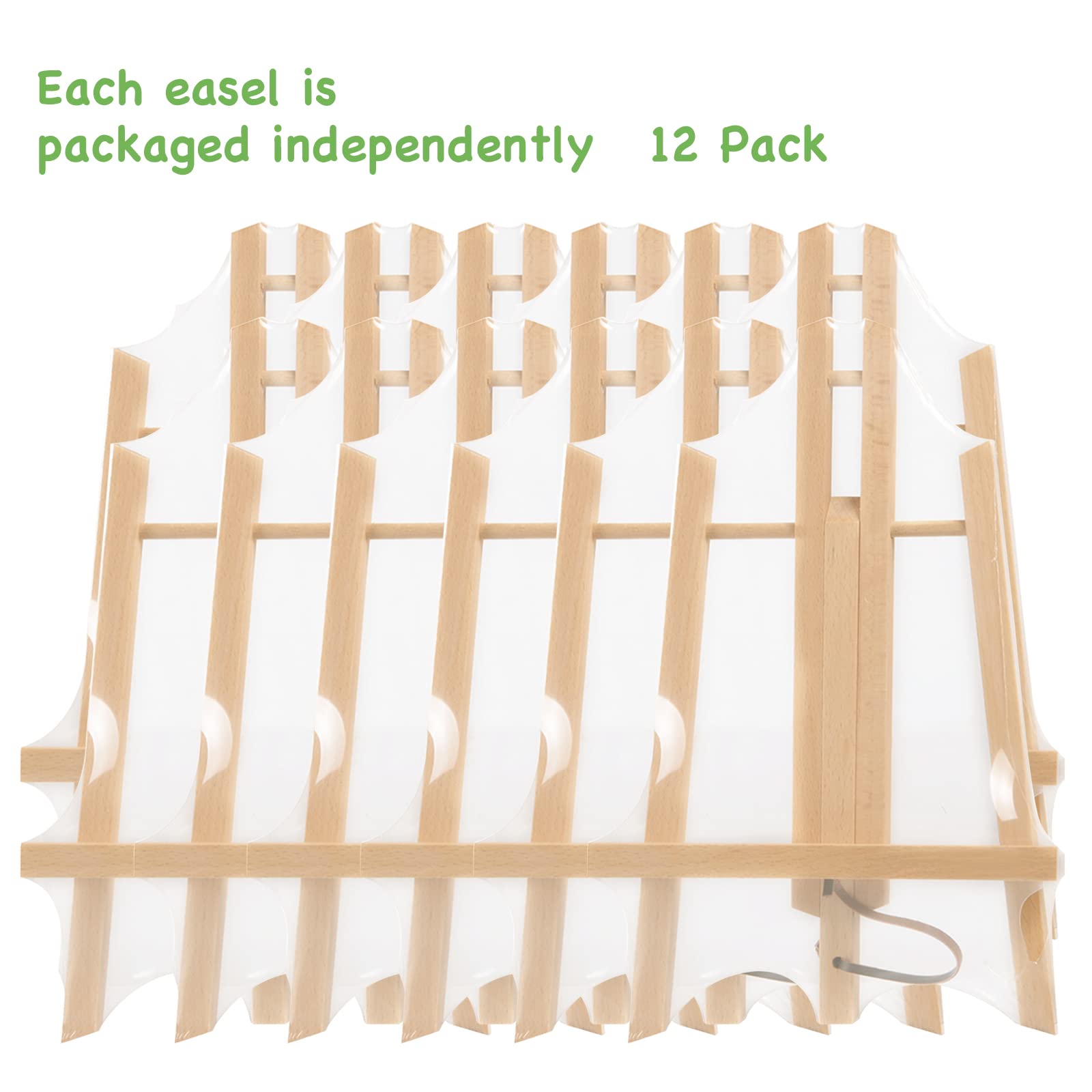 CONDA 12 Pack 11.8" Tabletop Easel, Portable A-Frame Tripod Tabletop Easel Set for Painting Party & Displaying Canvases, Photos, Display Tripod Holder Stand for Students Kids Beginners