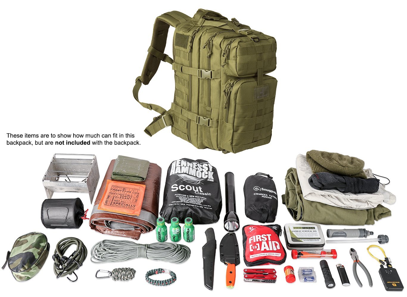 Exos Bravo Tactical Assault Backpack Rucksack (Olive Drab)
