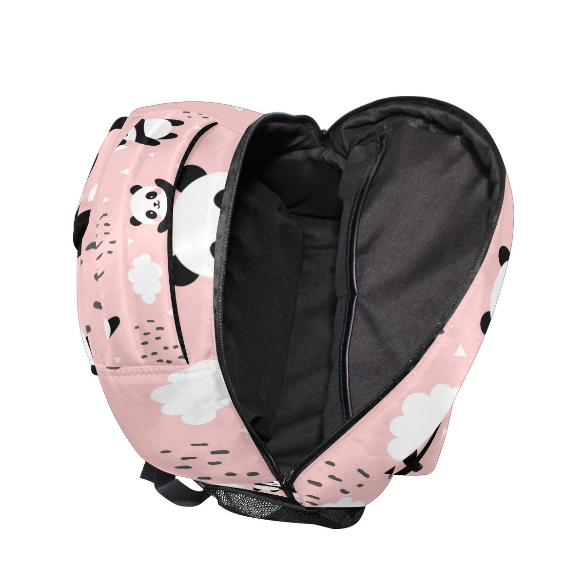 Qilmy Panda Backpack for Girls Student School Bookbag Laptop Computer Travel Daypack, Pink