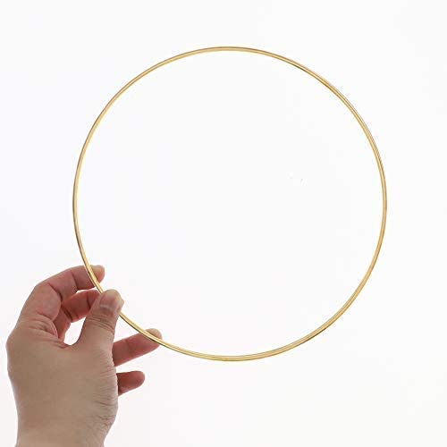Outuxed 12pcs Dream Catcher Rings Gold Metal Hoops Craft Hoops Macrame Creations Rings Supplies for Crafts, 6 Sizes