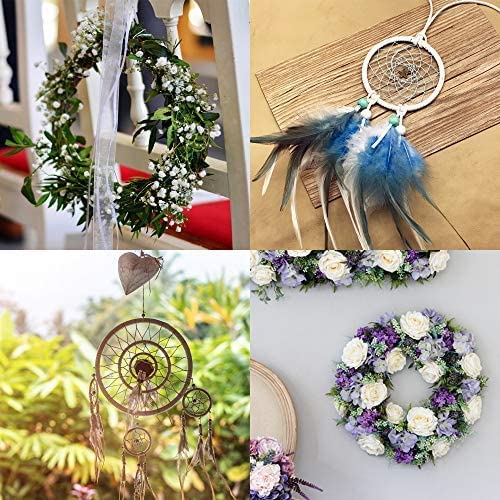 Outuxed 12pcs Dream Catcher Rings Gold Metal Hoops Craft Hoops Macrame Creations Rings Supplies for Crafts, 6 Sizes