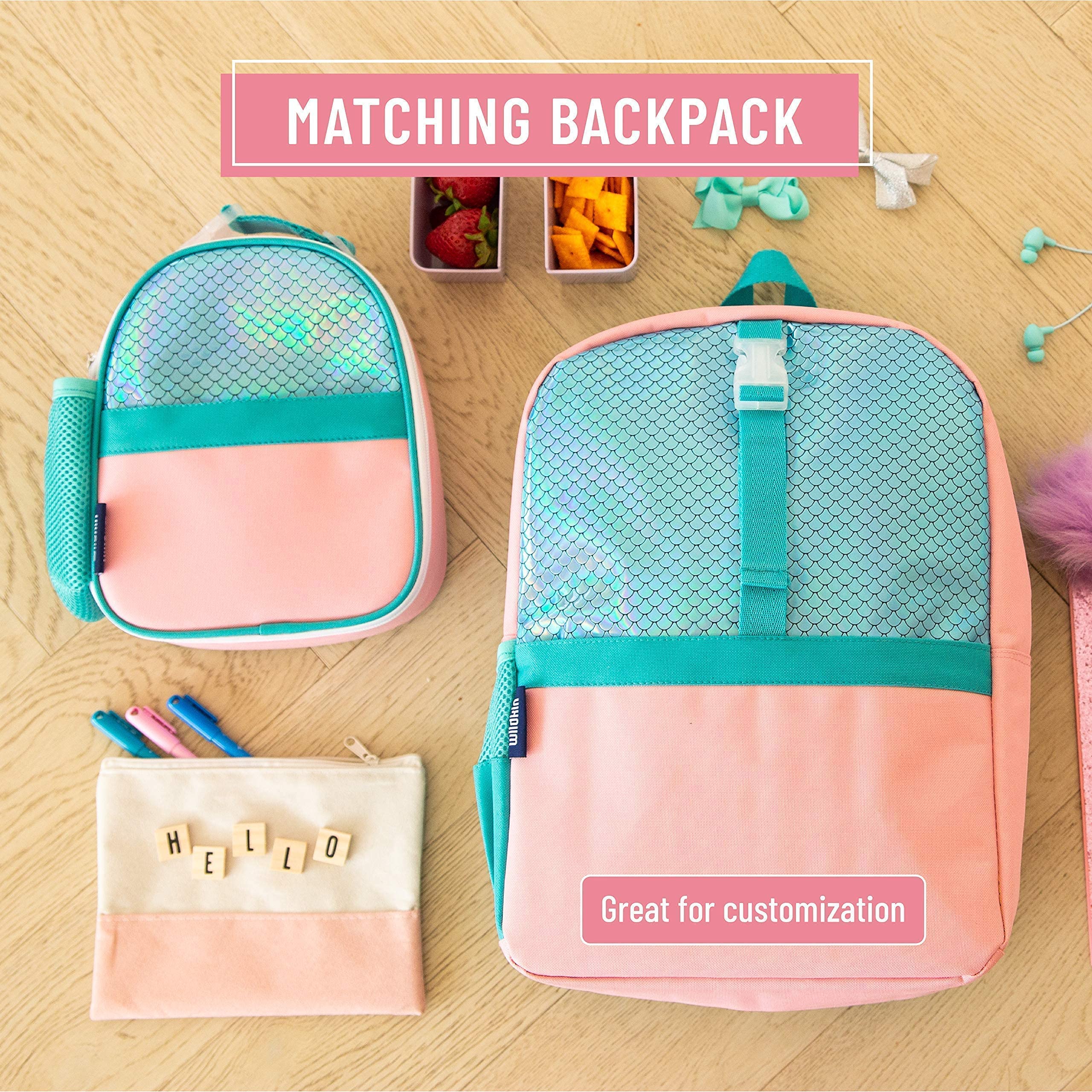 Wildkin Pack-it-All Backpack Bundle with Clip-in Lunch Box (Mermaid Undercover)