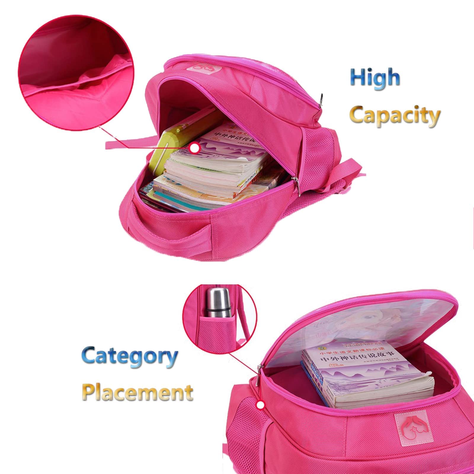 Isabella Backpack with Mirabel BackpackAbuela Alma Waterproof Breathable Polyester Pink Backpack for Girl (Style-1, L)