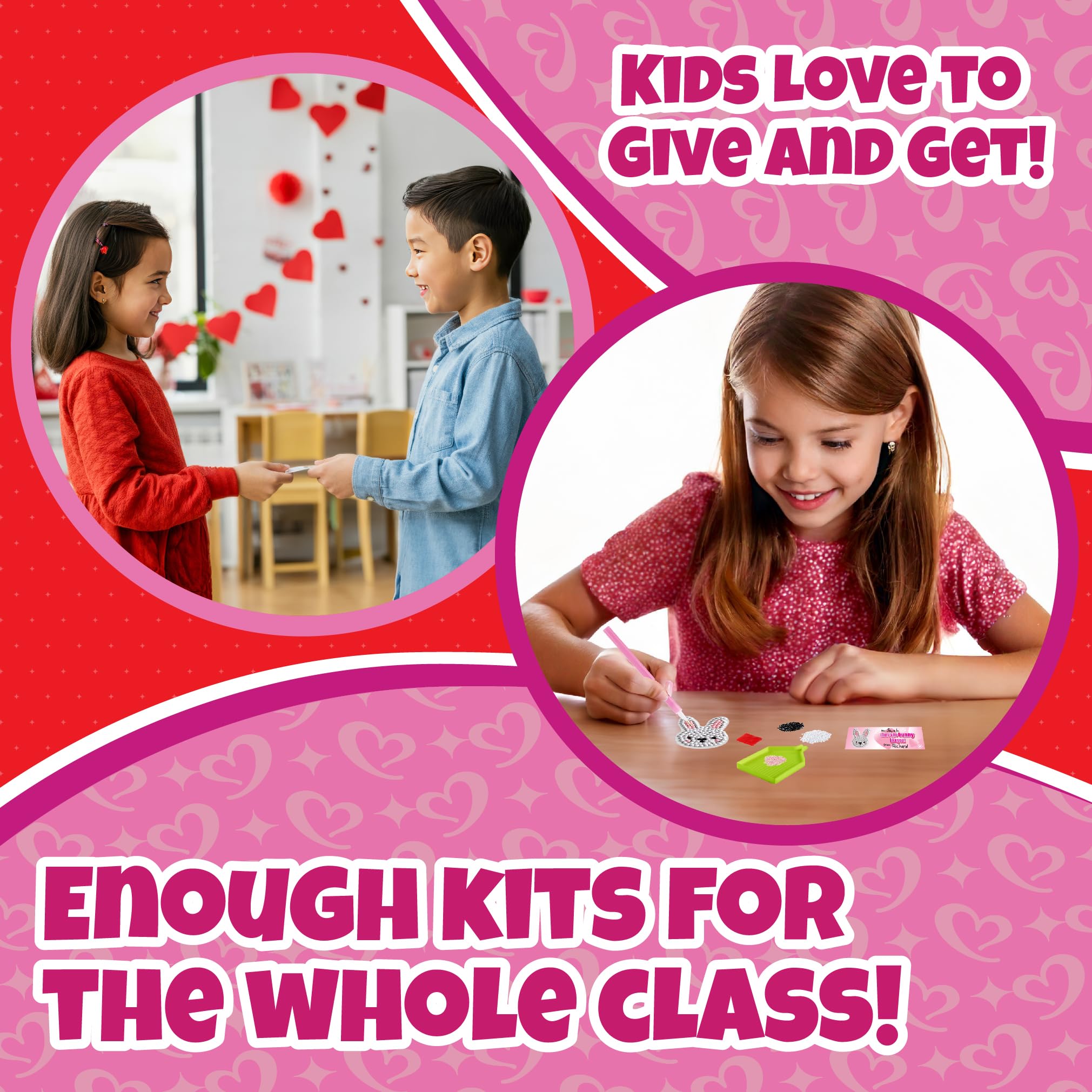 Kids Valentine's Day Cards - Pet Buddies Diamond Painting Kits (24ct)- Each Valentines Card Includes Pet Animal Gem Craft Activity & Sticker- Make Classroom School Exchange Gifts Fun for Boys & Girls