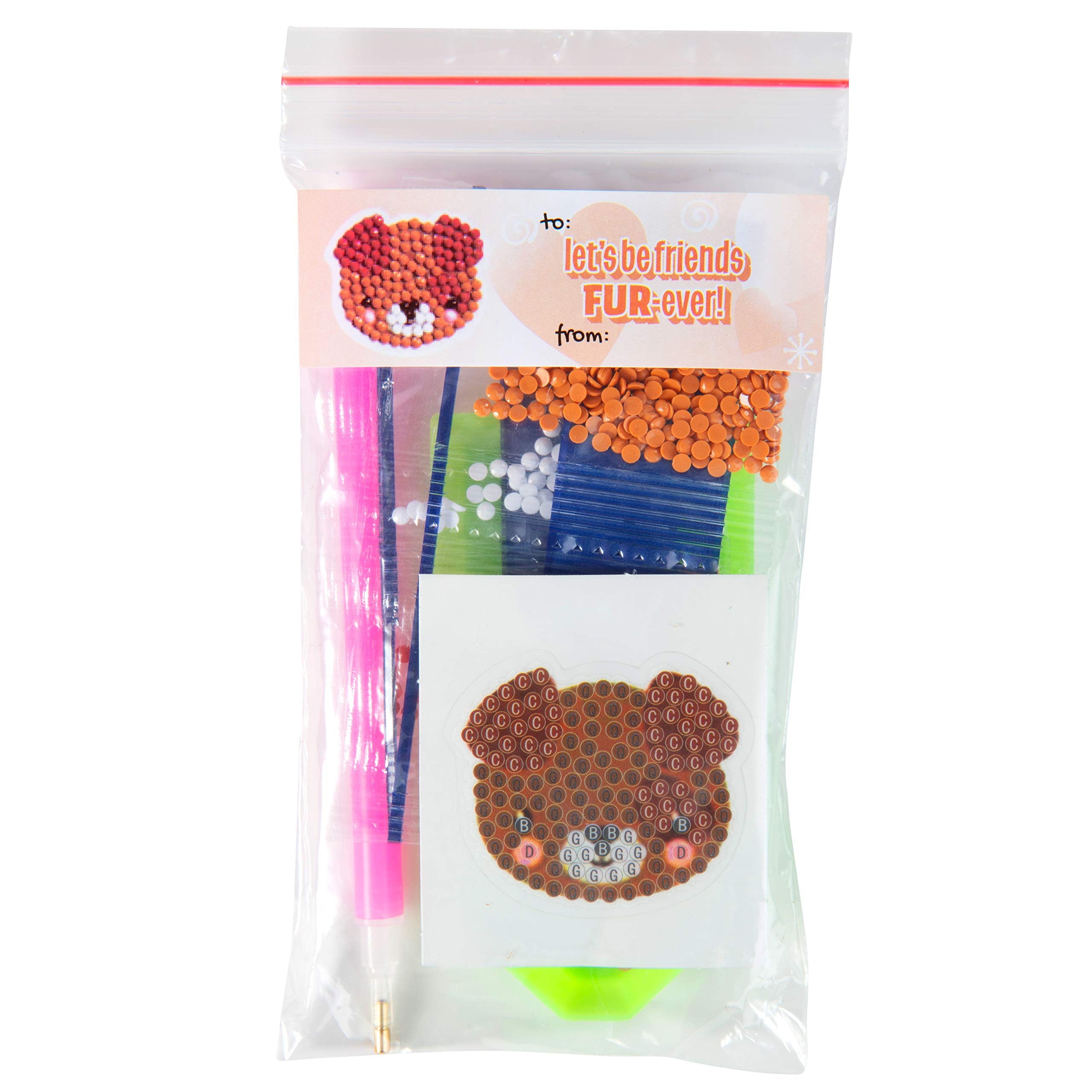 Kids Valentine's Day Cards - Pet Buddies Diamond Painting Kits (24ct)- Each Valentines Card Includes Pet Animal Gem Craft Activity & Sticker- Make Classroom School Exchange Gifts Fun for Boys & Girls