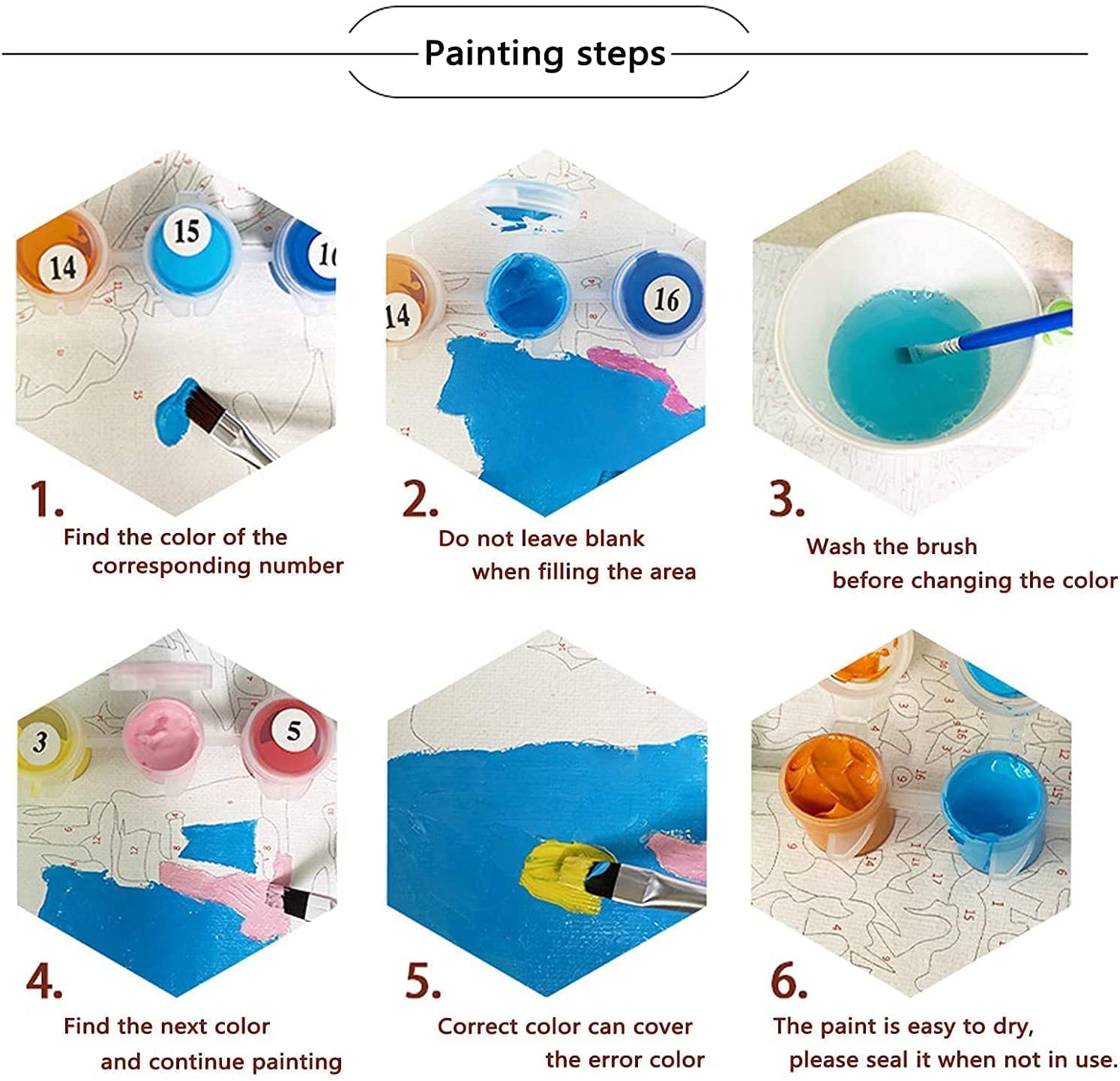 cupmod Paint by Number for Adults, 4 Pieces Paint by Numbers for Adults Beginner Drawing Paintwork with Paintbrushes Cityscape Paint Canvas Oil Painting 12X16inch