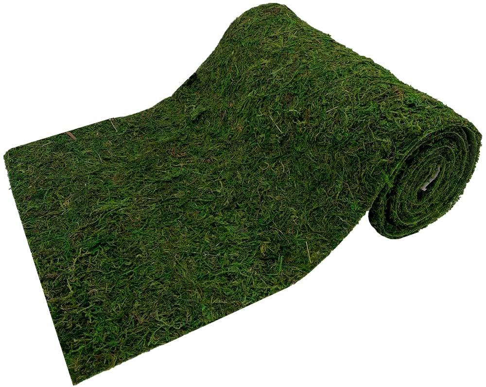 Farmoo Moss Table Runner, Preserved Moss Mat for Crafts Wedding Party Decor (12" x 71" Moss Roll)