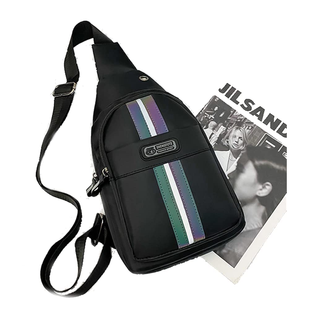 Yerchic Small Sling Backpack for Men Women, Lightweight One Strap Sling Bag Casual Daypack Crossbody Shoulder Bag for Walking Biking Travel Cycling, Black