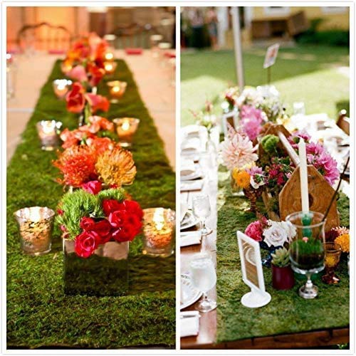 Farmoo Moss Table Runner, Preserved Moss Mat for Crafts Wedding Party Decor (12" x 71" Moss Roll)