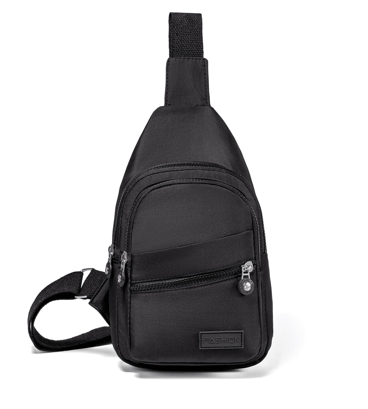 YAZEKOUS Small Sling Bag Sling Backpack for Women, Crossbody Sling Backpack Daypack Shoulder Bag for Travel Running Hiking Daypack Black