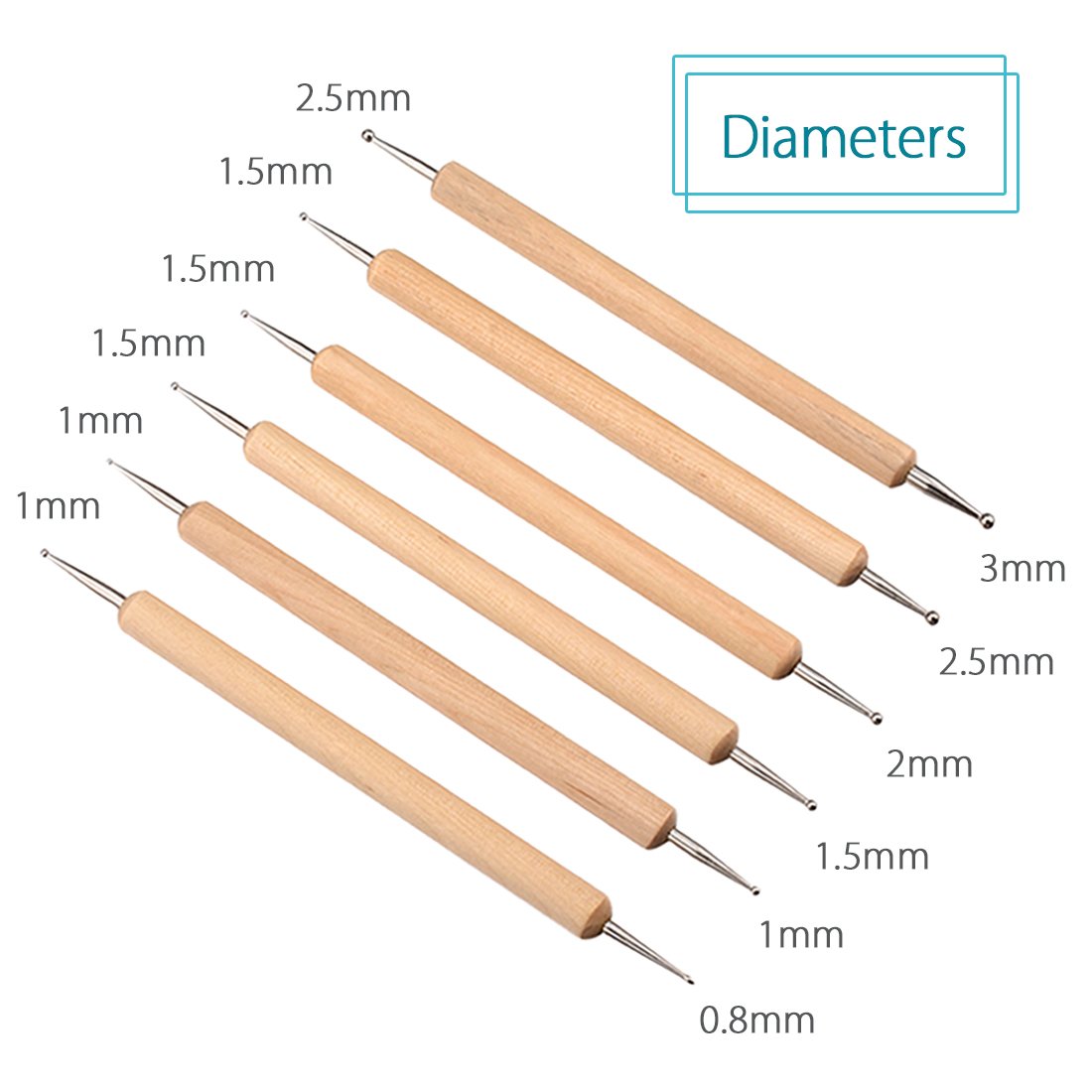 Meuxan 10 Piece Dotting Tools Ball Styluses for Rock Painting, Pottery Clay Modeling Embossing Art