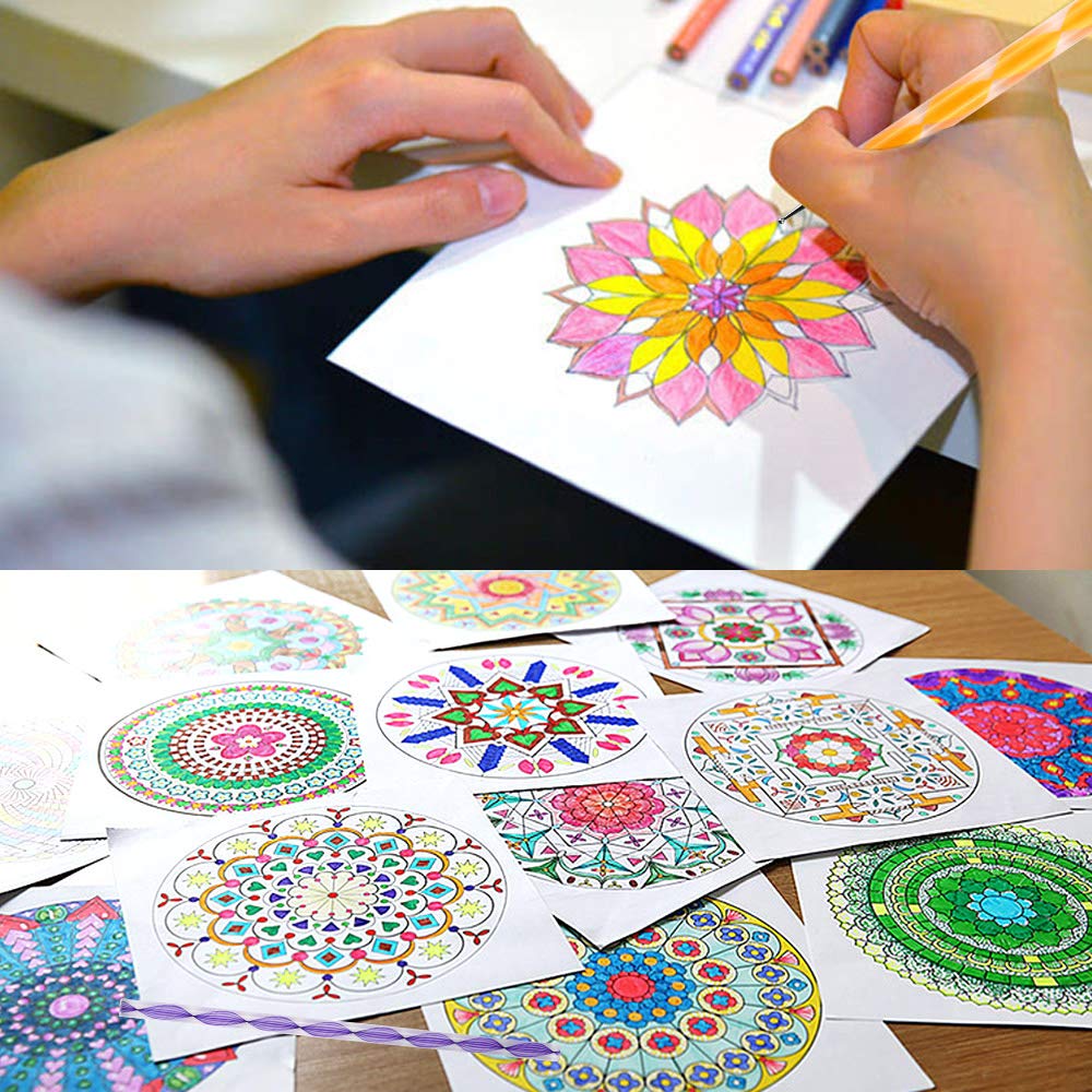 Augshy 19pcs Mandala Dotting Tools Set Pen Dotting Tools Mandala Stencil Ball Stylus Paint Tray for Painting Rocks, Coloring, Drawing and Drafting