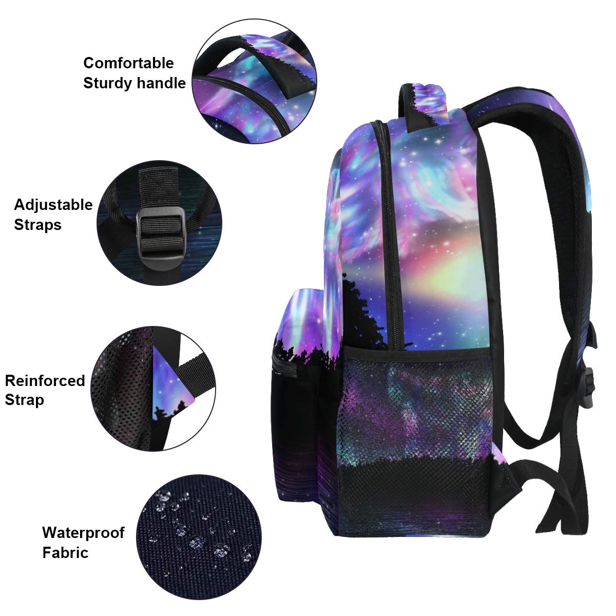 ZZKKO Forest Wolf Boys Girls School Computer Backpacks Book Bag Travel Hiking Camping Daypack