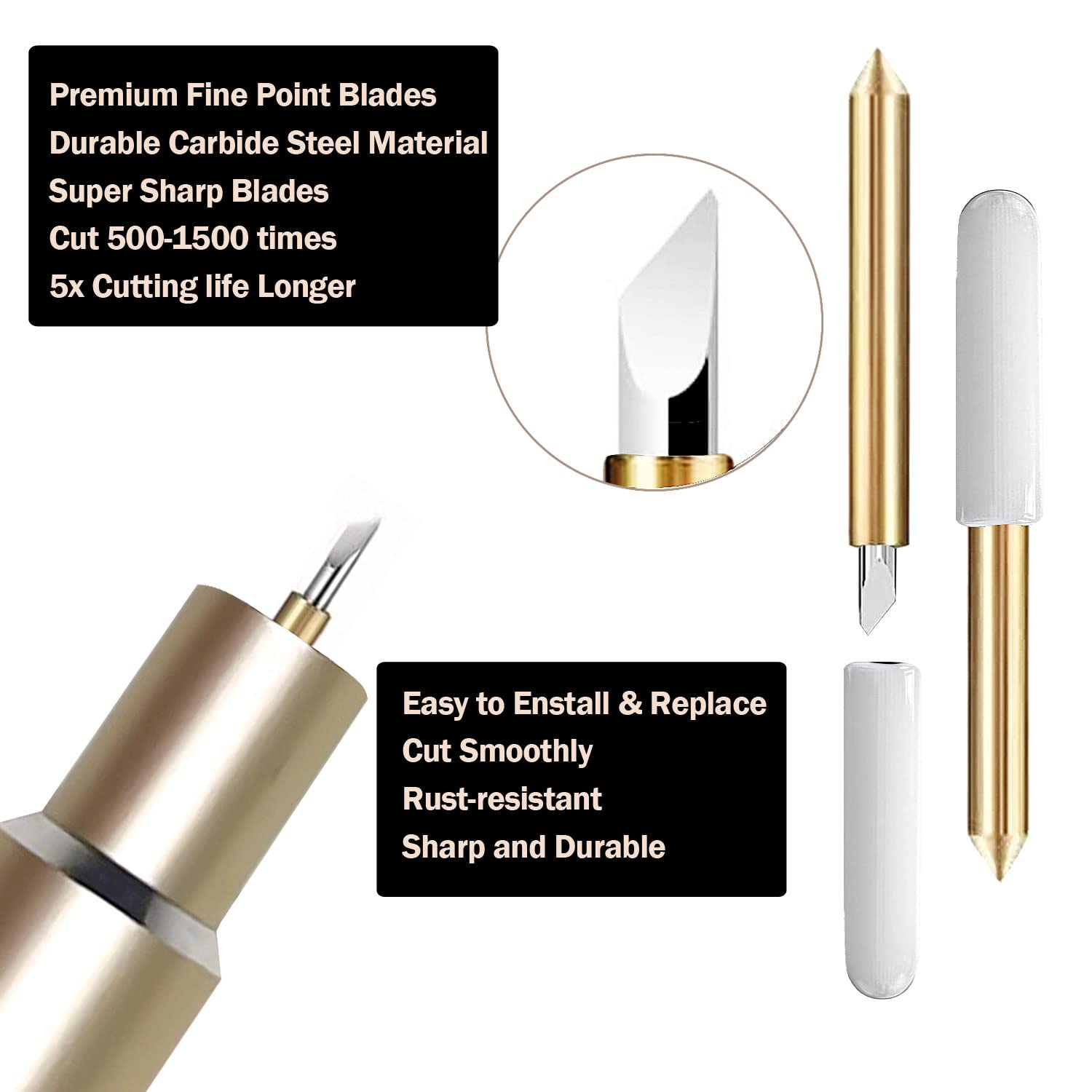 Explore Deep Cut Blade and Housing for Cricut Maker, Niantime Replacement Deep point Blade Compatible with Explore Air2/ Air3/ Maker/Maker 3 Cutting Machines (2 Deep Cut Blades and 1 Housing Included)