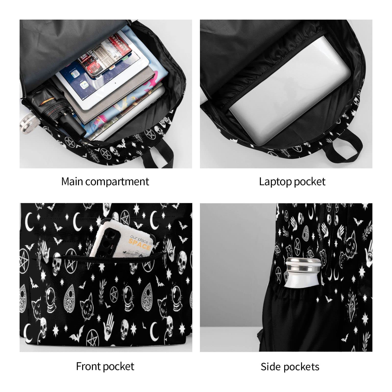 Goth Backpack for Girls and Women School Gothic Backpacks Bookbag Laptop for Men Boys Adults Teens