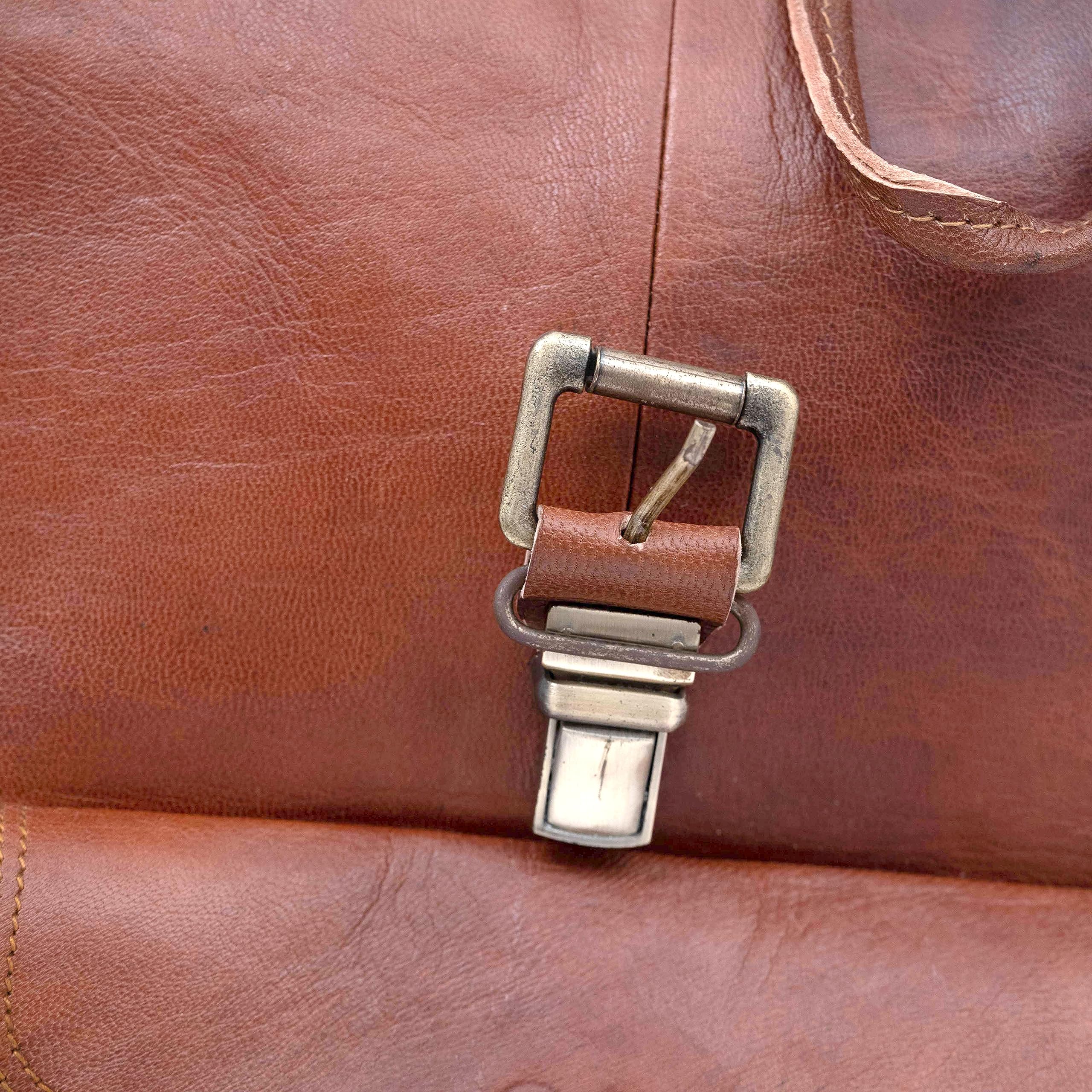 Rustic Vintage Leather Backpack Travel rucksack knapsack daypack Bag for men women Brown (16 x 8 x8 inches)