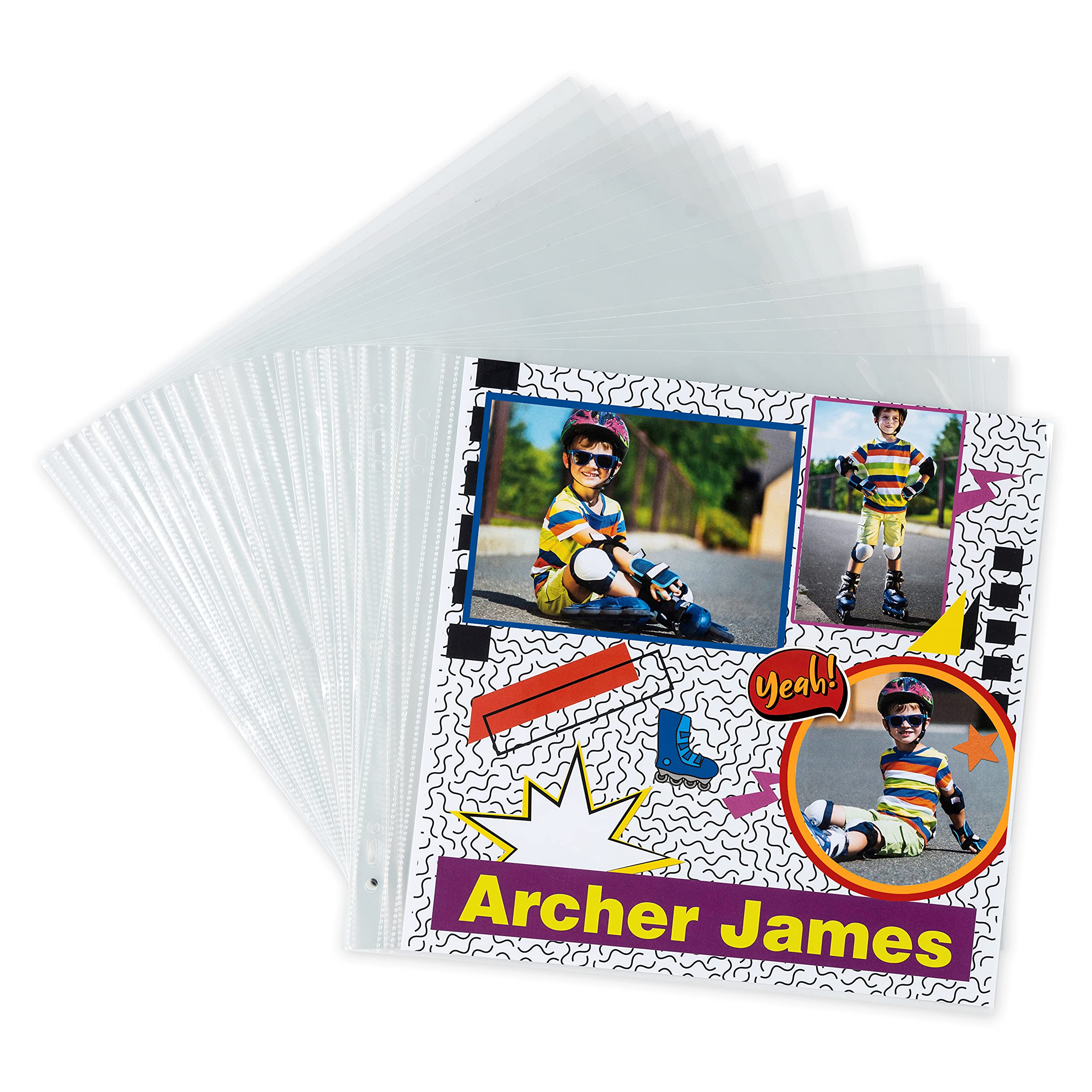 Samsill Scrapbook and Photo Album Expansion Page Refill Protectors 12x12 (40 Pack)