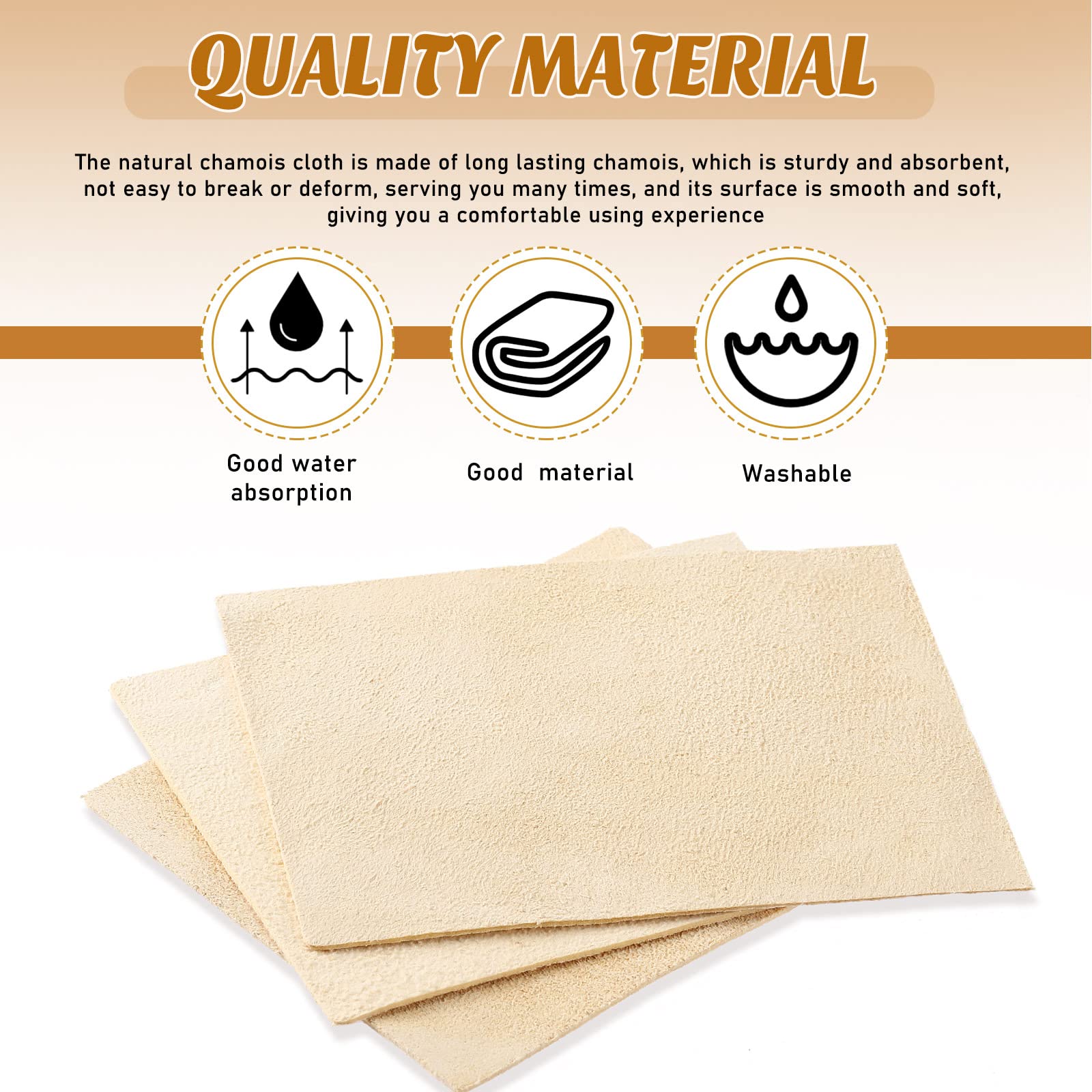 Potchen 20 Pieces Pre Cut Chamois for Smoothing Pot Rim Clay Pottery Tools Soft Cloth Leather Tool Kit Ceramic Supplies Ceramics Trimming (3 x 3.7 Inch)