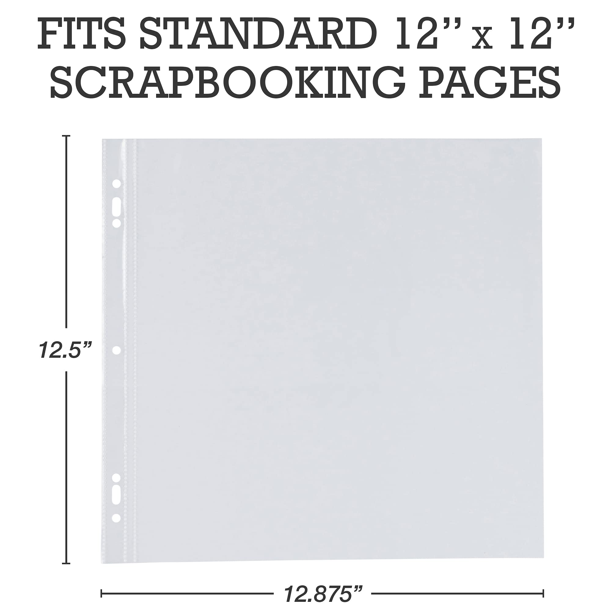 Samsill Scrapbook and Photo Album Expansion Page Refill Protectors 12x12 (40 Pack)