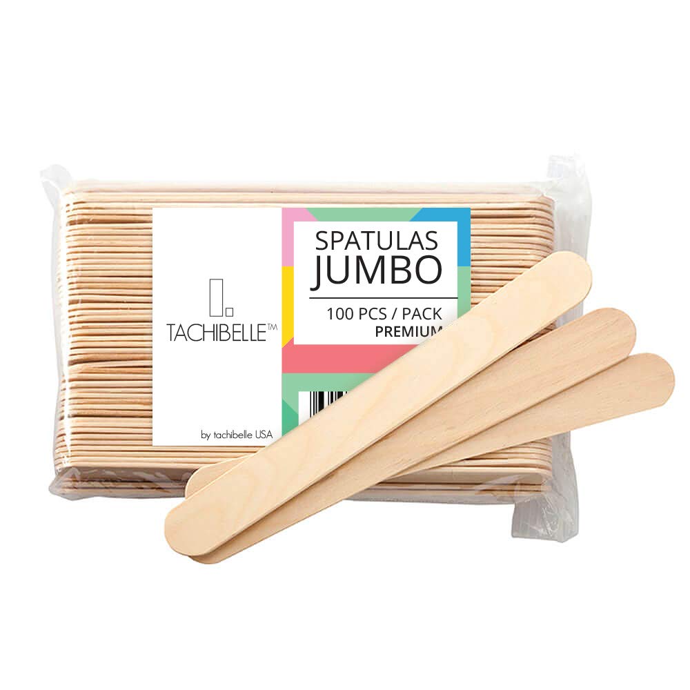 Tachibelle 100 Piece Jumbo Craft Sticks, Premium Wood For Building, Mixing, and Creating Craft Projects