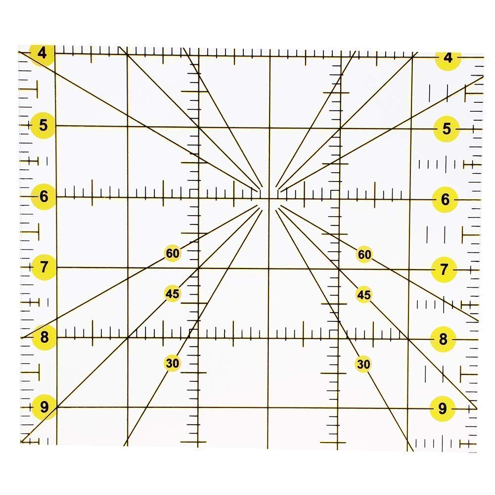 AUTOTOOLHOME Quilting Ruler Acrylic Quilters' Ruler for Easy Precision Cutting Fabric Paper, 6.5" x 12" for Quilting, Sewing & Crafts Template