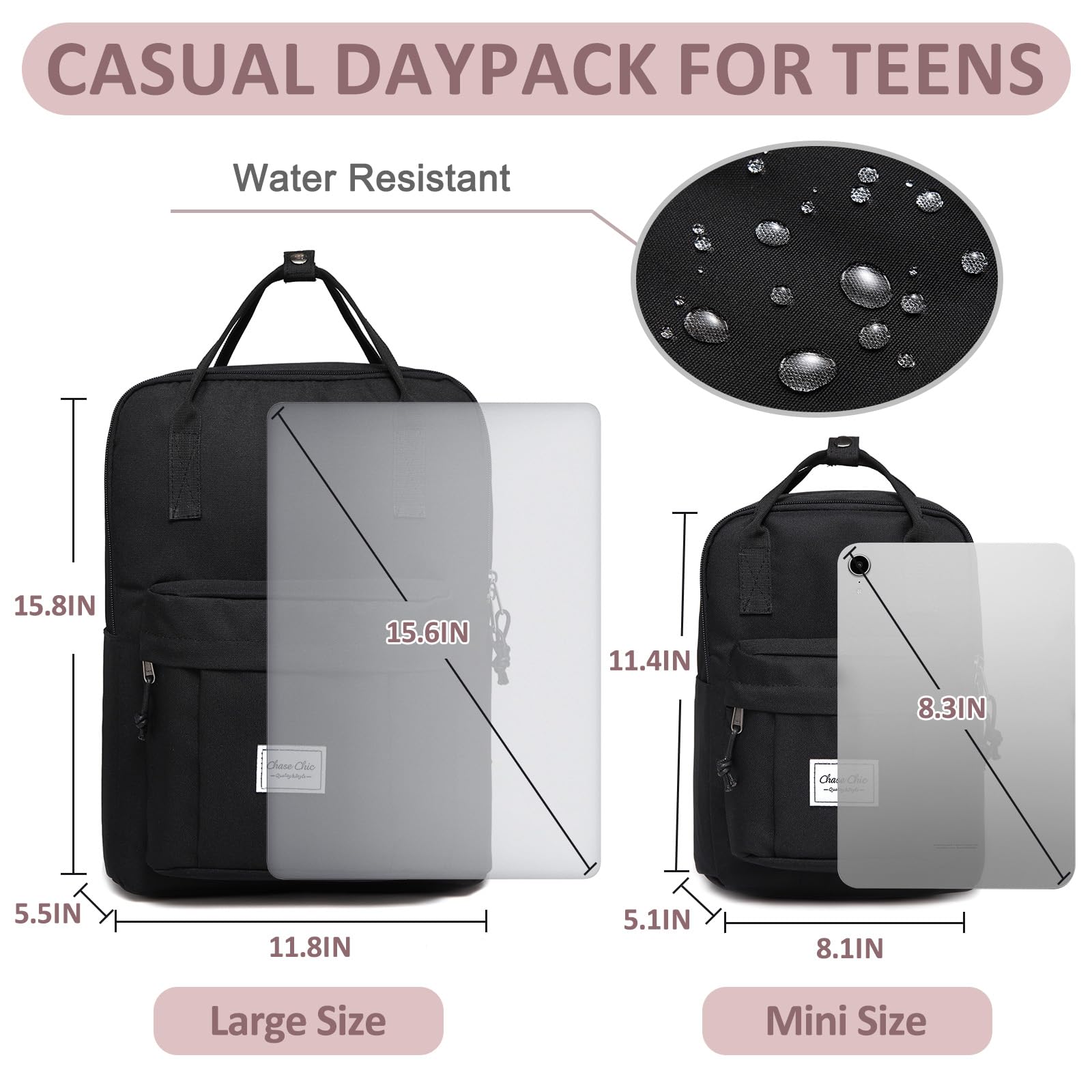 Mini Backpack for Women, Chasechic Lightweight Cute Small Hiking Casual Aesthetic Daypack for Teen Girls Wine Red