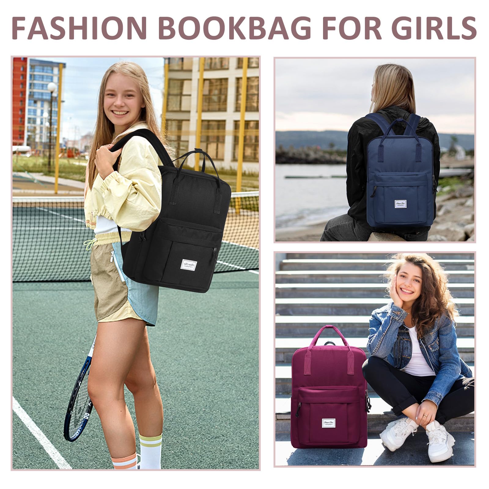 Mini Backpack for Women, Chasechic Lightweight Cute Small Hiking Casual Aesthetic Daypack for Teen Girls Wine Red