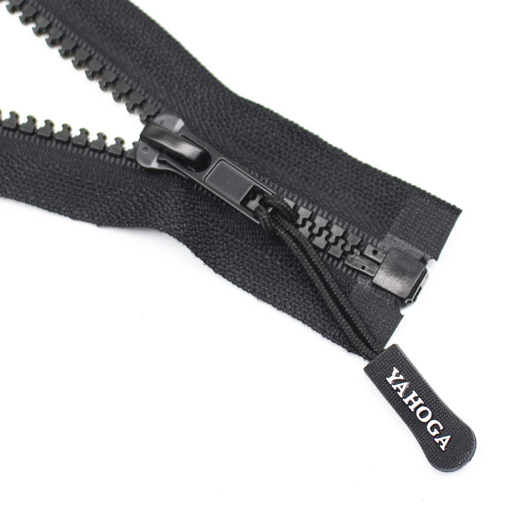 YaHoGa 10 Pieces #5 Black Zipper Sliders Zipper Repair Zipper Replacement for Plastic Jacket Zippers
