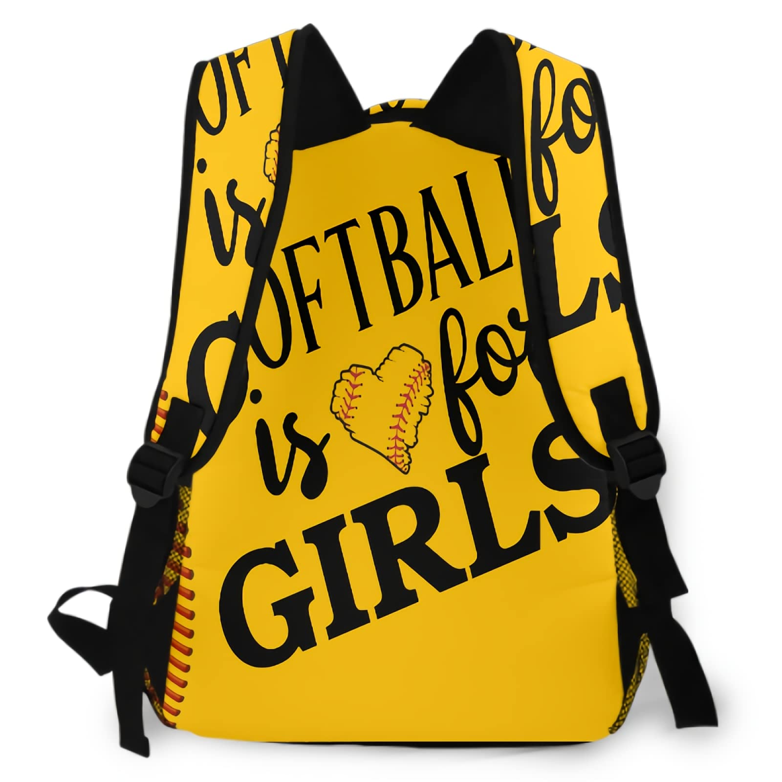 Yellow Softball Backpack for Boys Girls Elementary School Bags Back to School Gift Softball Mom Bookbag 2nd 3rd 4th 5th 6th Grade