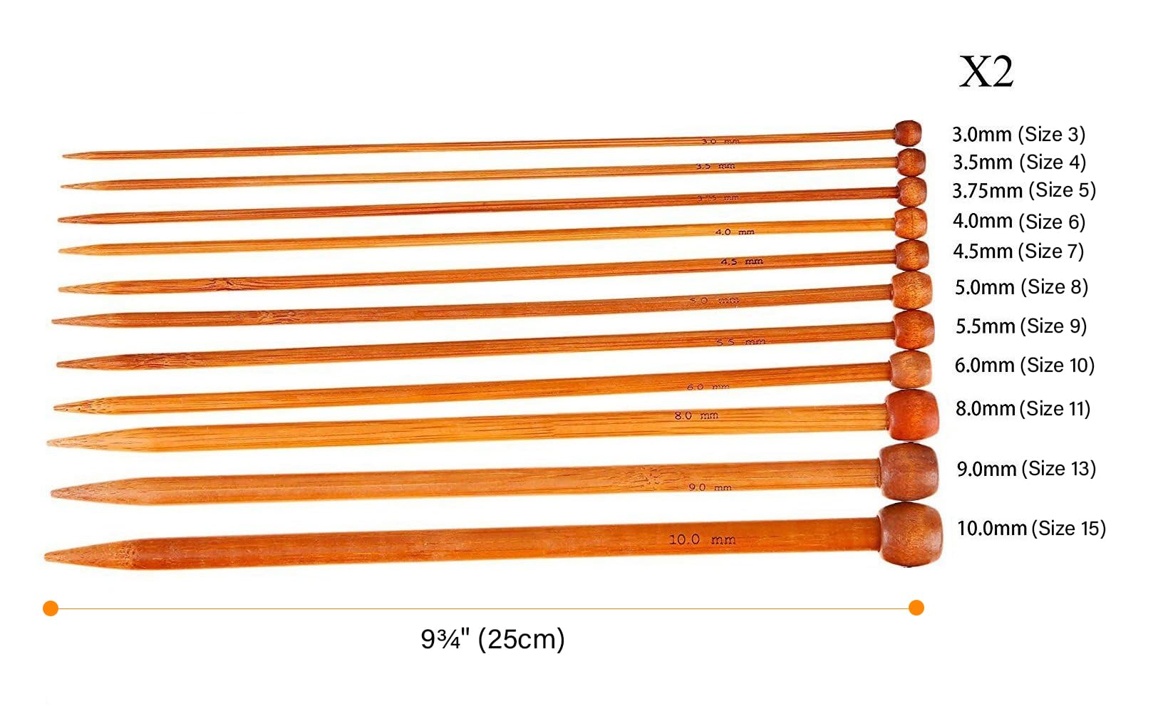 Fairycece Bamboo Knitting Needles Set Knitting Needle Case Kits for Beginners Wooden Wood