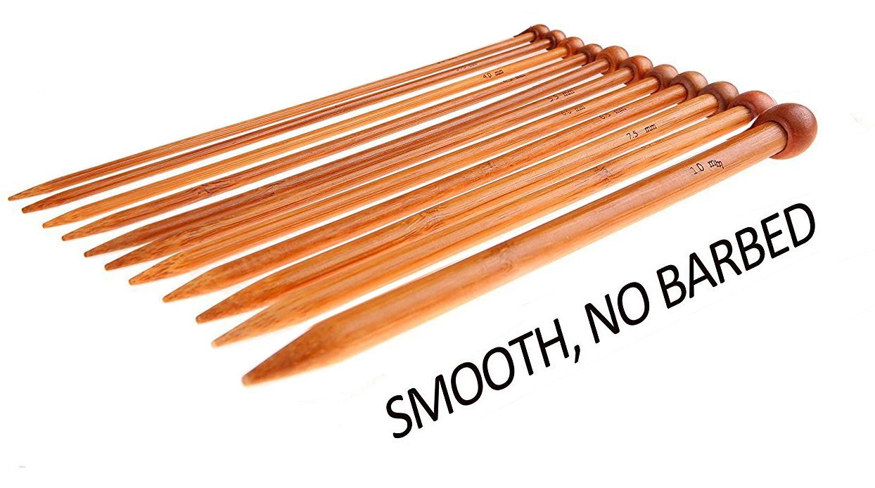 Fairycece Bamboo Knitting Needles Set Knitting Needle Case Kits for Beginners Wooden Wood