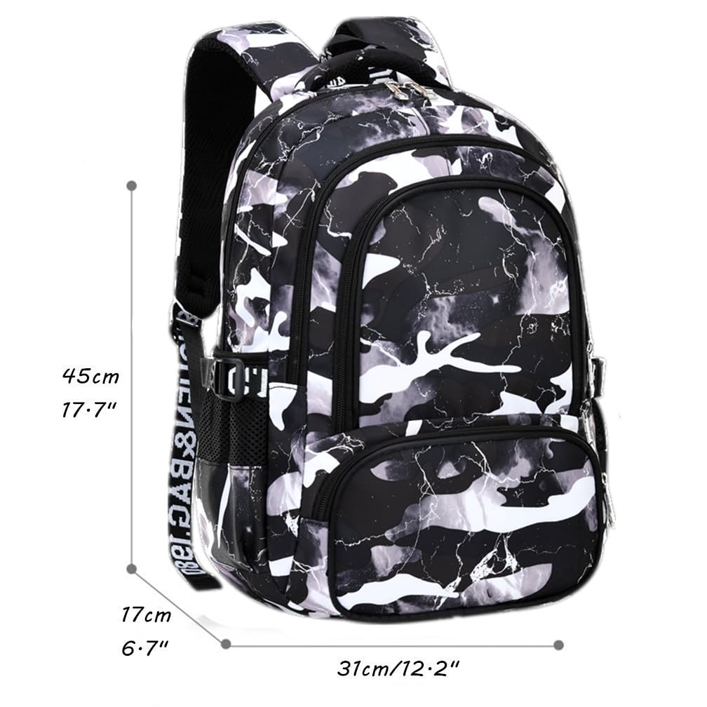 Ladyzone Camo School Backpack Lightweight Schoolbag Travel Camp Outdoor Daypack (Camouflage Blue（NS）)