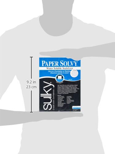 Sulky Paper Solvy Water Soluble Fabric stabilizer, 8, White