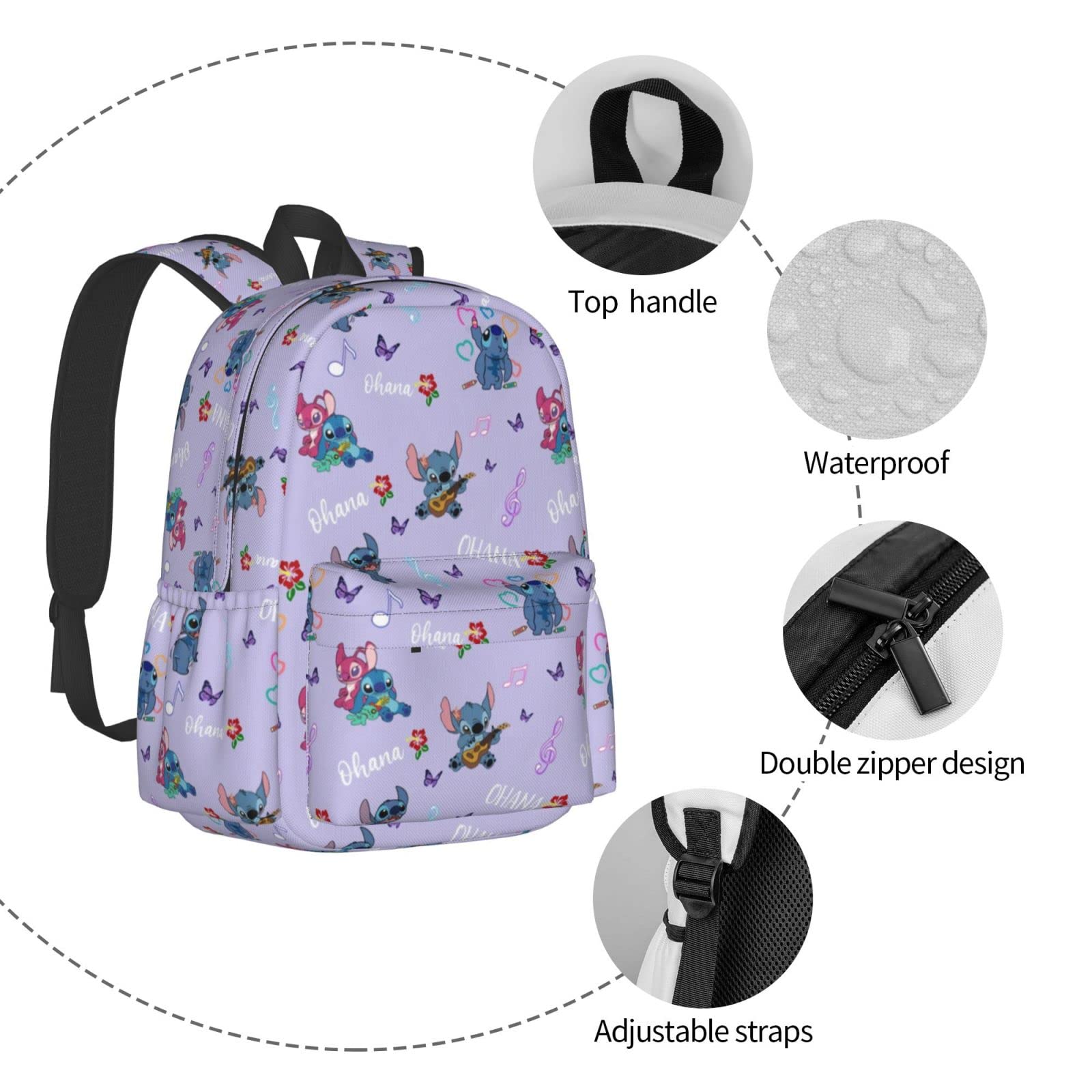 Travel Backpack, Notebook Laptop Bags For Men Women Weekend Outings Trip Book Bag Travel Hiking Camping Work Cartoon Cute Black 20