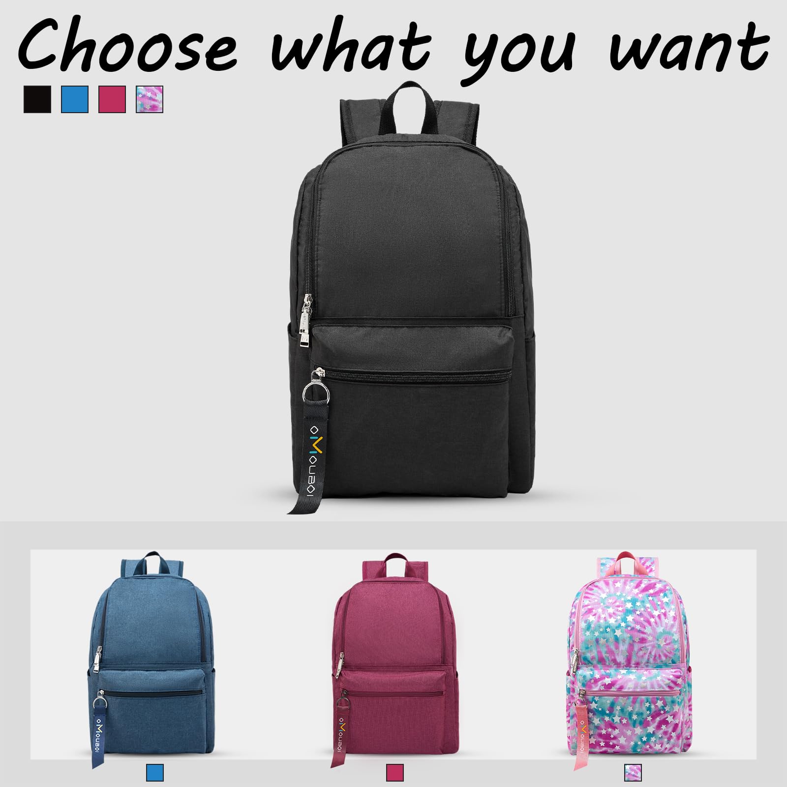 OMOUBOI Small Causal Daypack Travel Laptop Backpack Fits 14" Laptop School Backack for Women Men (Black)