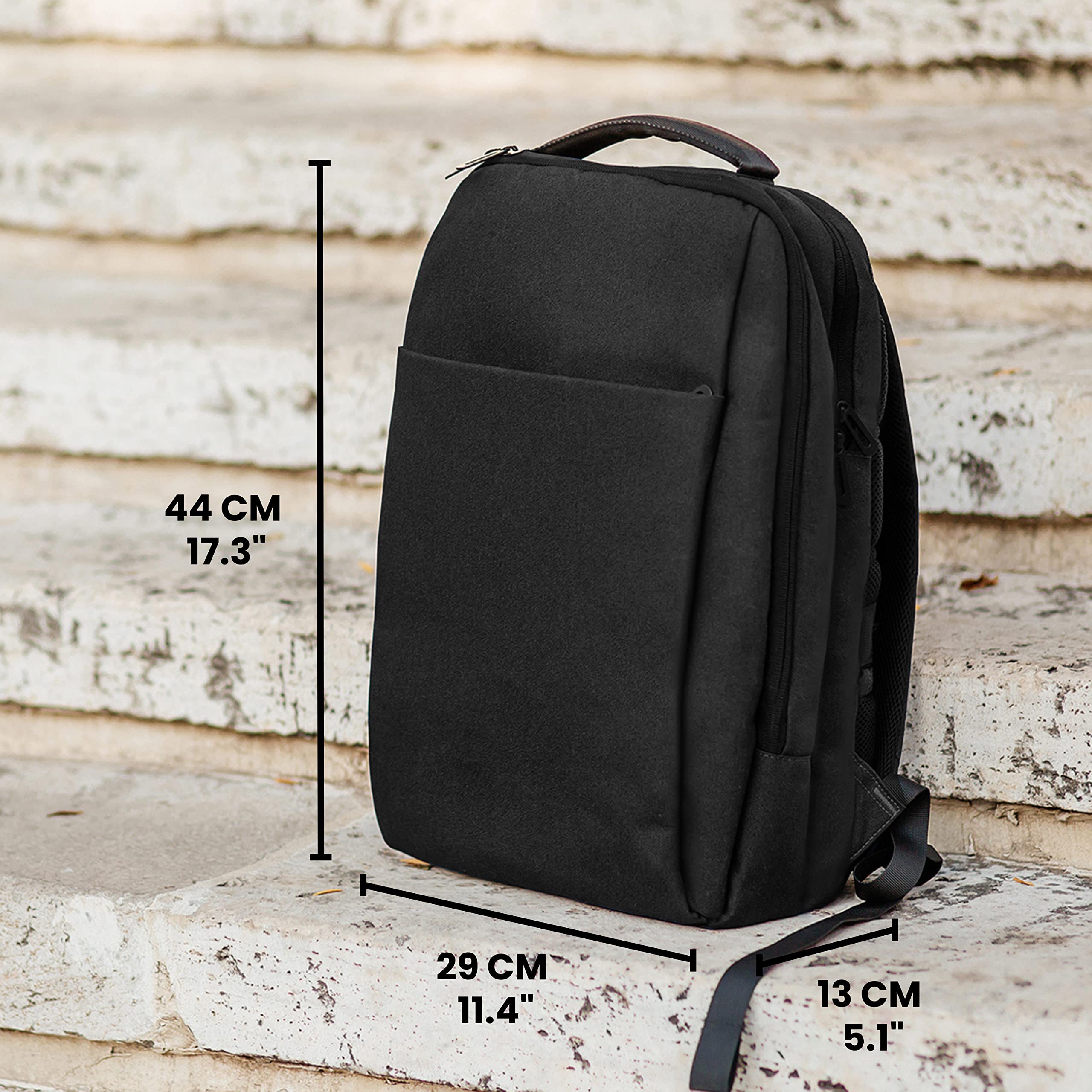 Nordace Bergen Smart Backpack for Men & Women with USB Charging Port, Water Resistant - 15.6 Inch Laptop Backpack for Everyday, College, Work, School (Black)