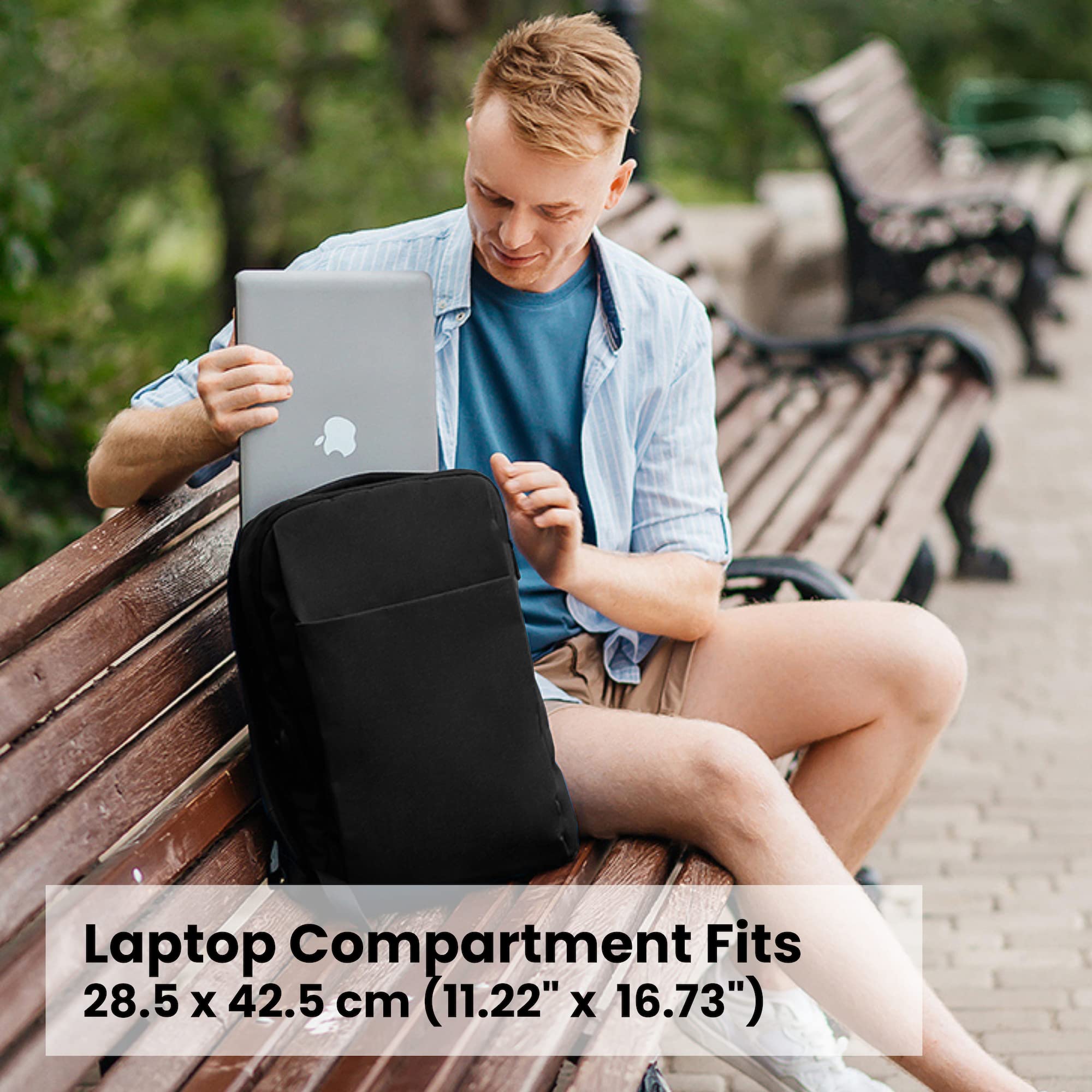 Nordace Bergen Smart Backpack for Men & Women with USB Charging Port, Water Resistant - 15.6 Inch Laptop Backpack for Everyday, College, Work, School (Black)