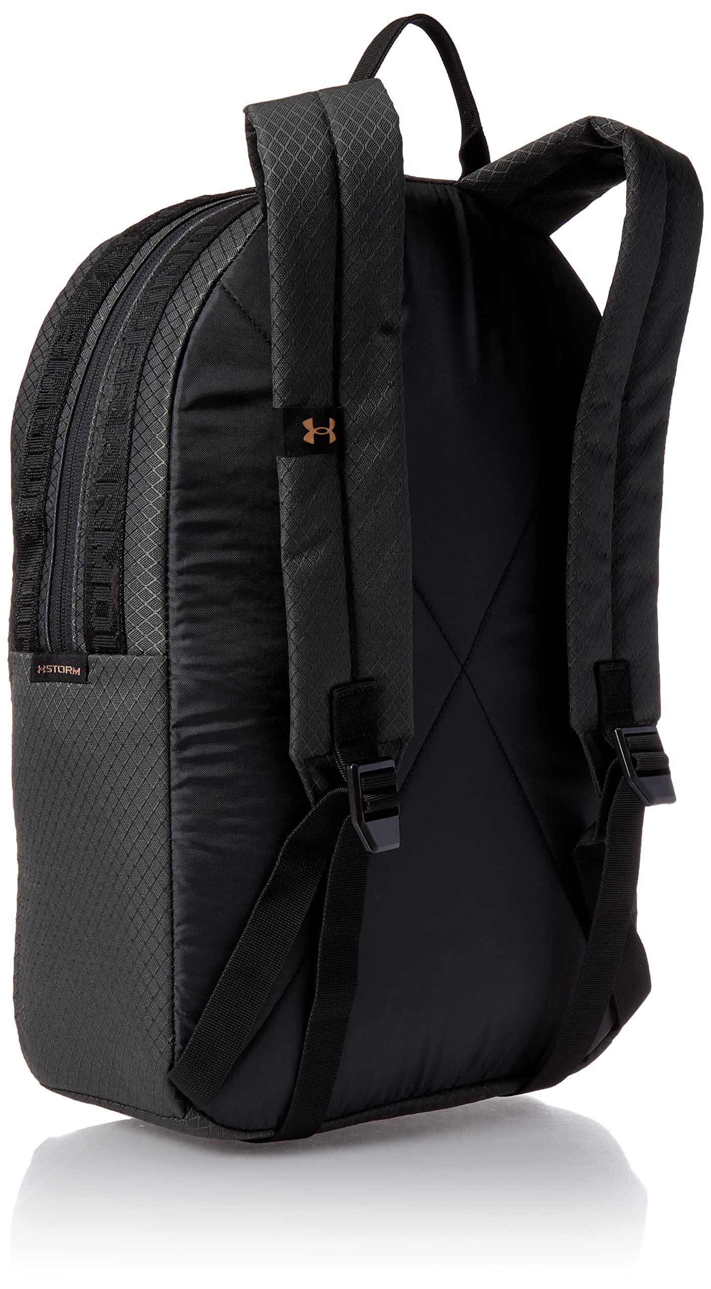 Under Armour Loudon Ripstop Backpack, (003) Black/Black/Metallic Light Copper, One Size Fits All