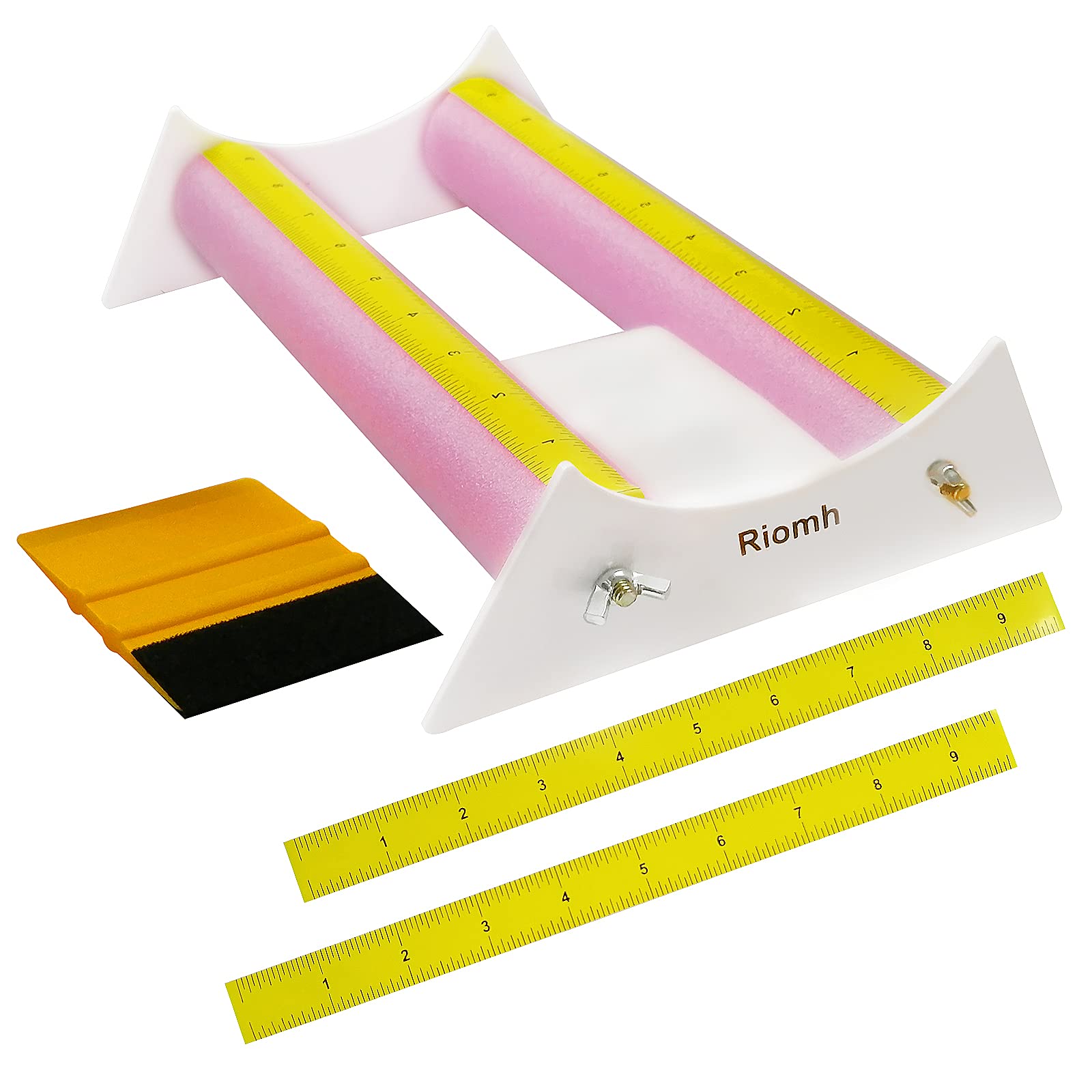 Cup Cradle for Tumbler with an Adjustment Pad and a Felt Edge Squeegee, Vinyl Holder with Foam Measurements for Crafting Decals on Cups and Bottles