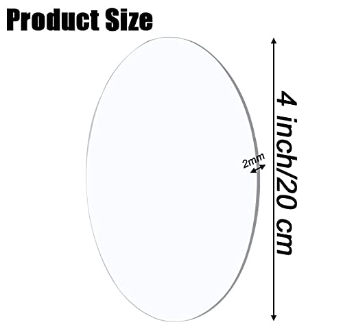 20 Pieces Clear Circle Acrylic Sheet 4 Inch Acrylic Plexiglass Disc Transparent Round Acrylic Sign for Milestone Markers, Name Cards, Cricut Cutting and Engraving, Painting and DIY Projects