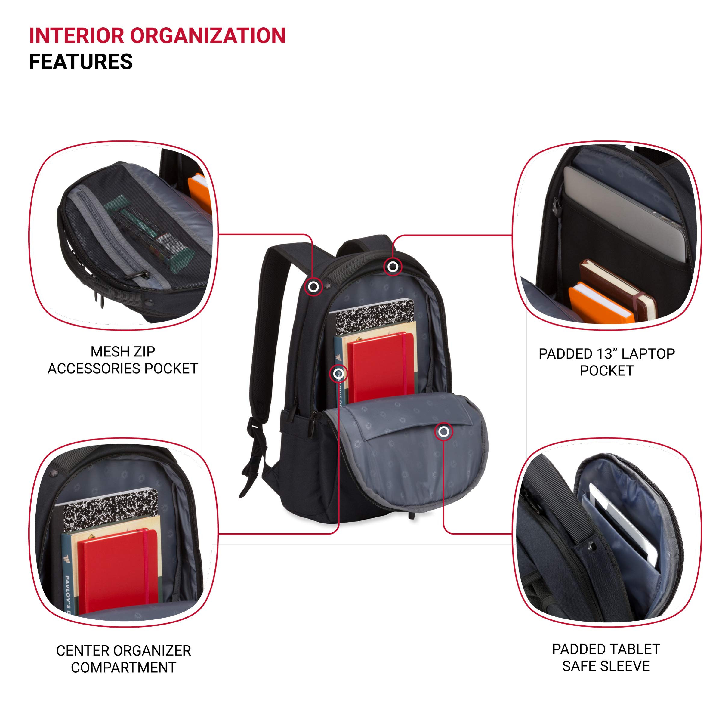 SwissGear 3573 Compact Laptop Backpack, Black, 17-Inch