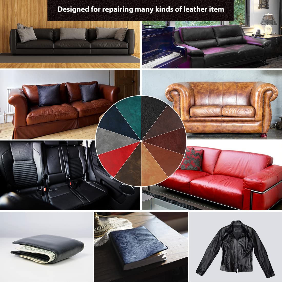 Omont Leather Repair Patch,3.3 X 57 Inch Anti Scratch Self-Adhesive Leather Repair Tape for Couch, Car Seats, Sofas, Handbags(Dark Brown)