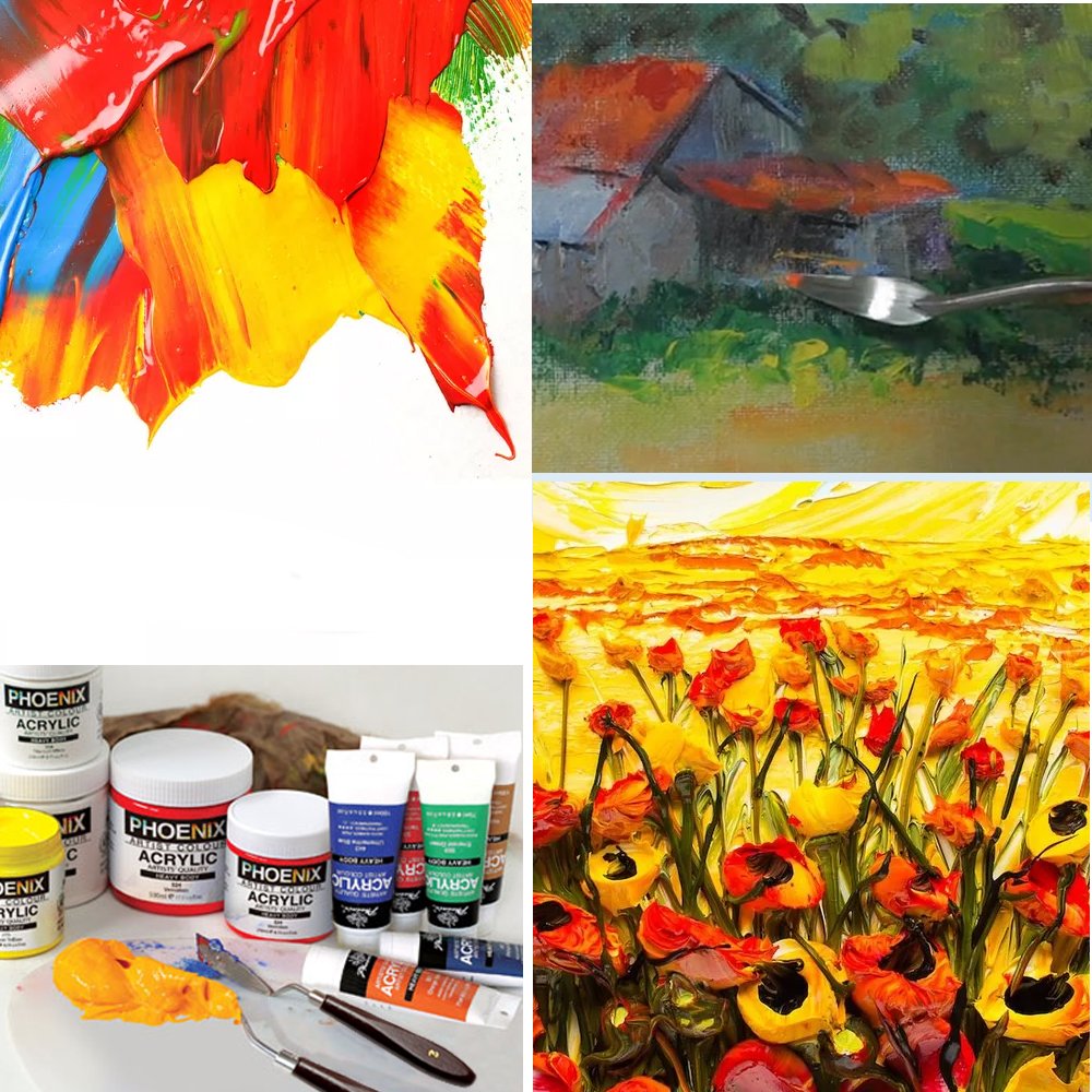 5 pcs Painting Mixing Scraper, Marrywindix Stainless Steel Spatula Palette Knife Oil Painting Accessories Color Mixing