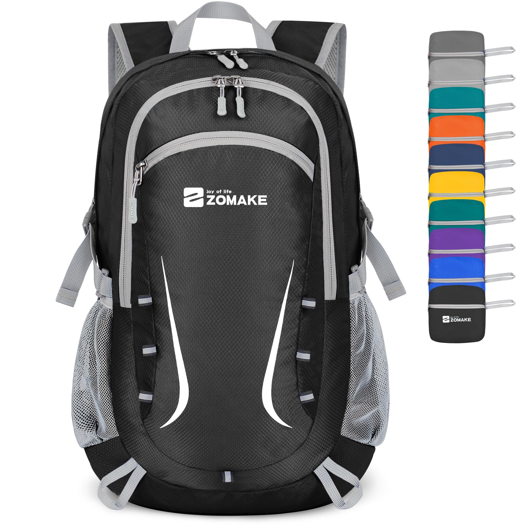 ZOMAKE Packable Hiking Backpack 40L:Lightweight Foldable Backpacks Water Resistant - Small Packable Back Pack Travel Day Pack for Camping Hiking Women Men (Olive green)