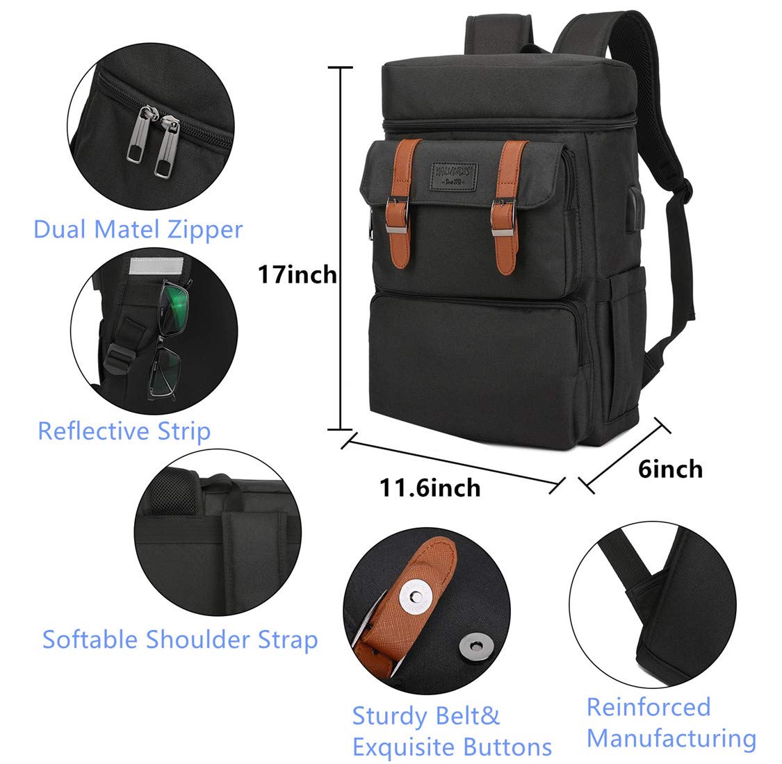 Vintage Backpack for Men Women Laptop Backpack Bookbags College Backpack