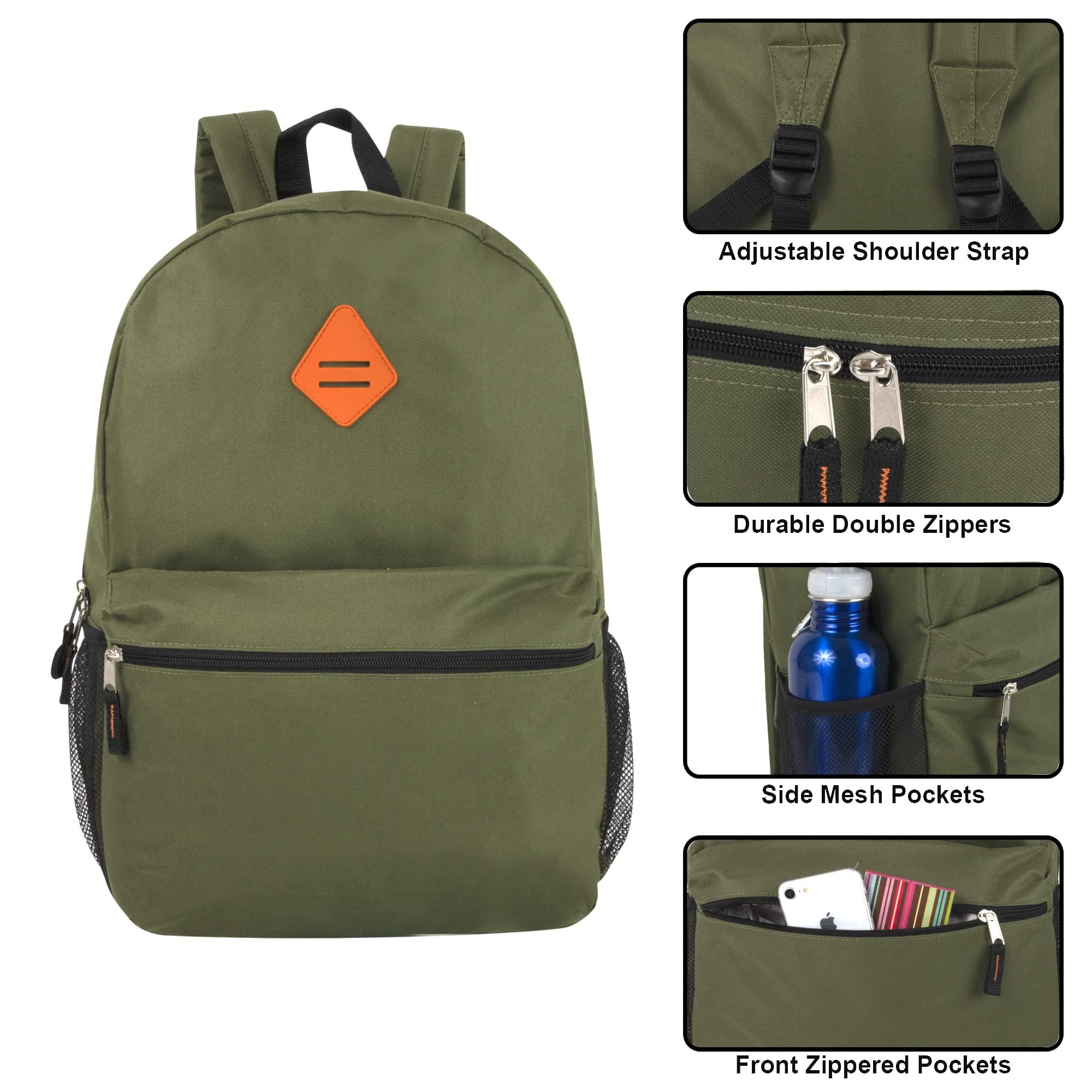 Trail maker Wholesale 19 Inch Backpacks in Bulk 24 Pack for Kids, School, for Adults for Nonprofit (Pack 1)