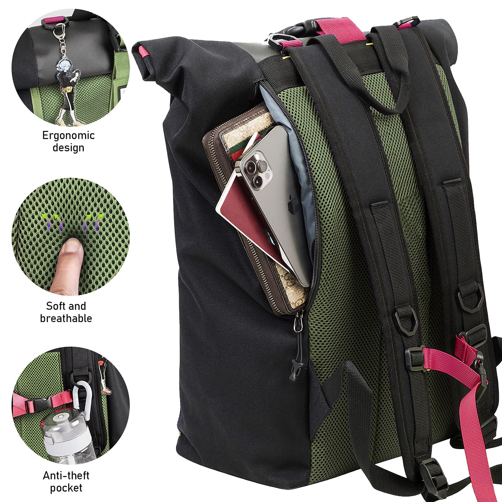 FIREFIRST Evangelion Backpacks for Men's Women's 26L Waterproof Travel Leisure School Bag