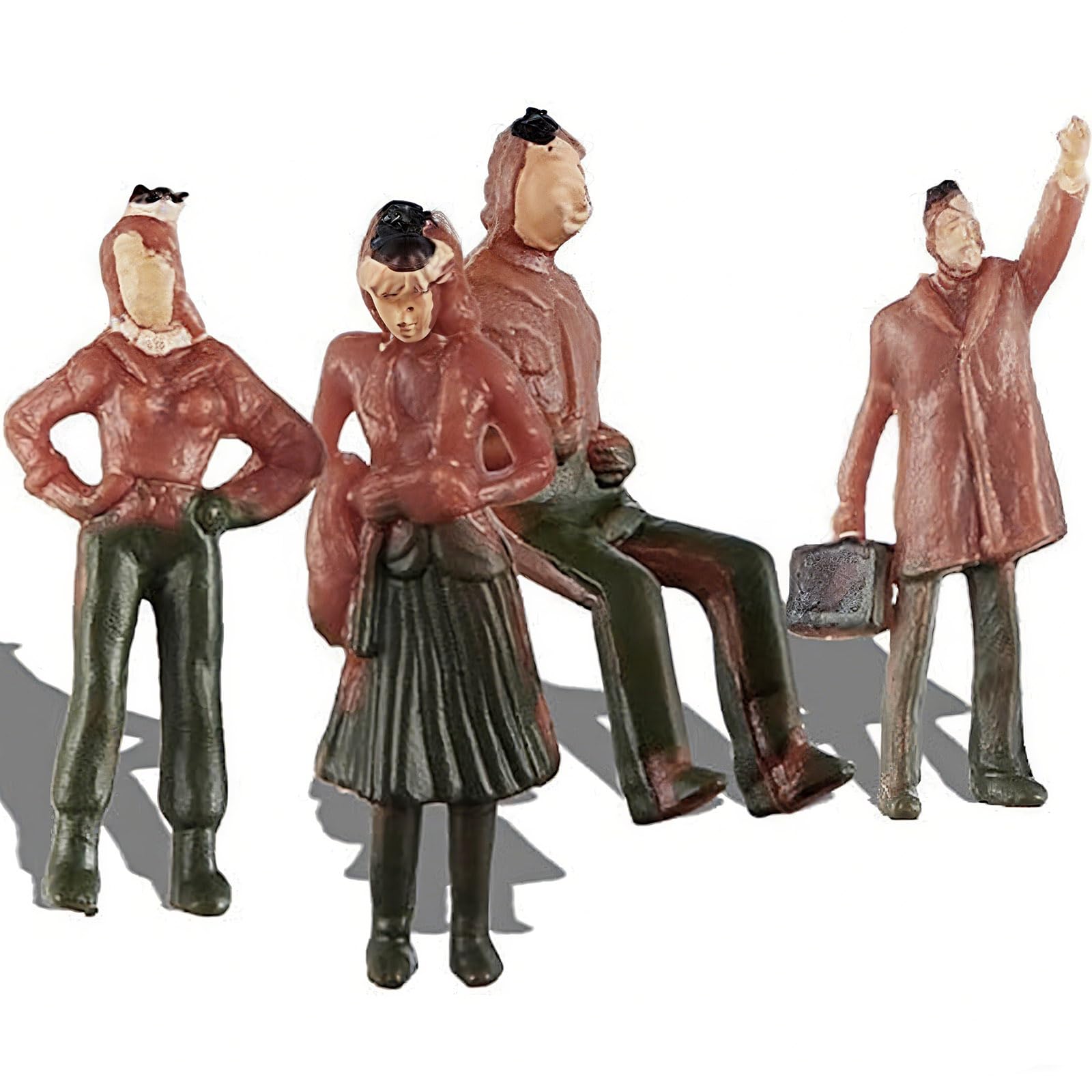 Gejoy 100 Pieces People Figurines 1:75 Scale Model Trains Architectural Plastic People Figures Tiny People Sitting and Standing for Miniature Scenes